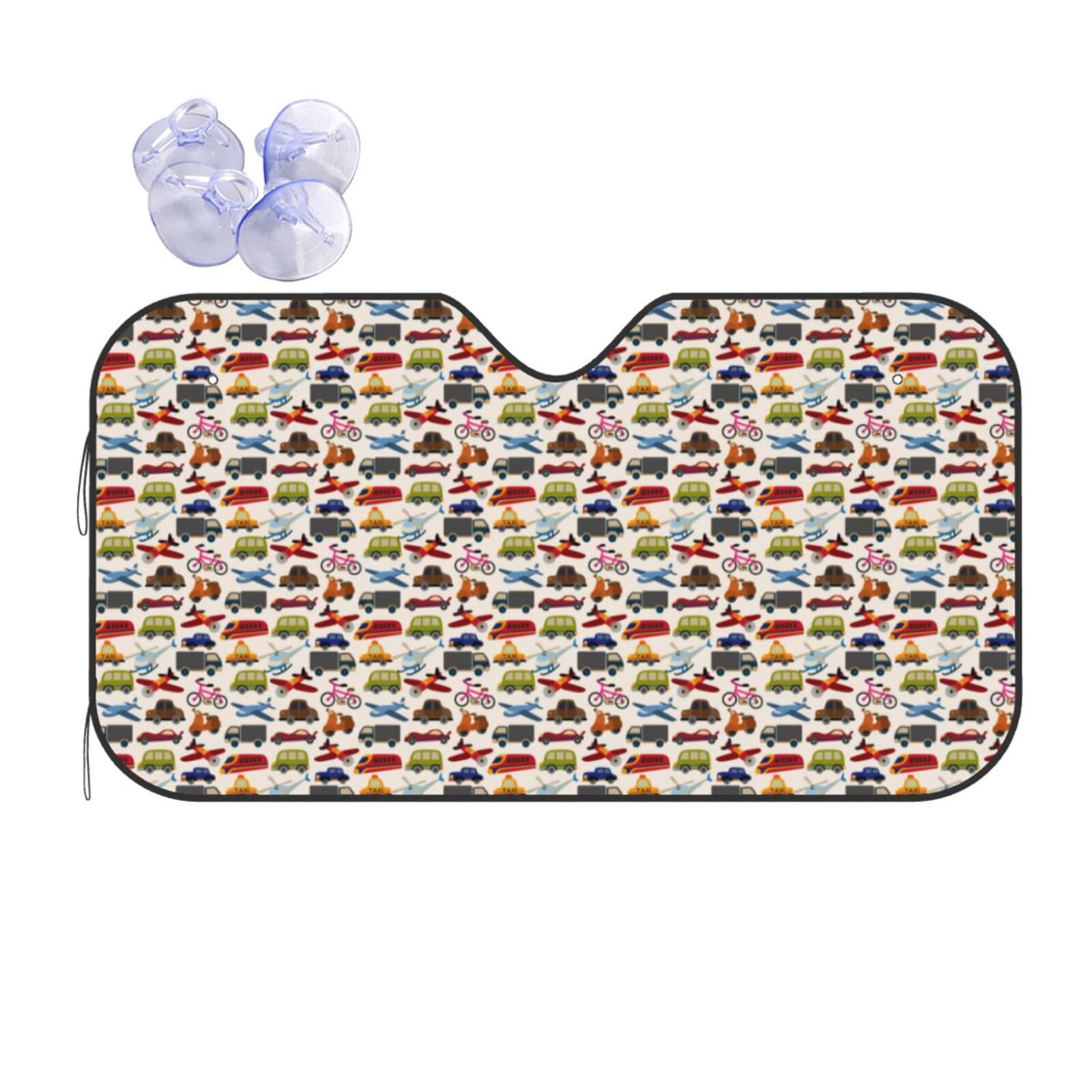 Tebeau Transport Print Foldable Car Windshield Sun Shades Universal Fit ...