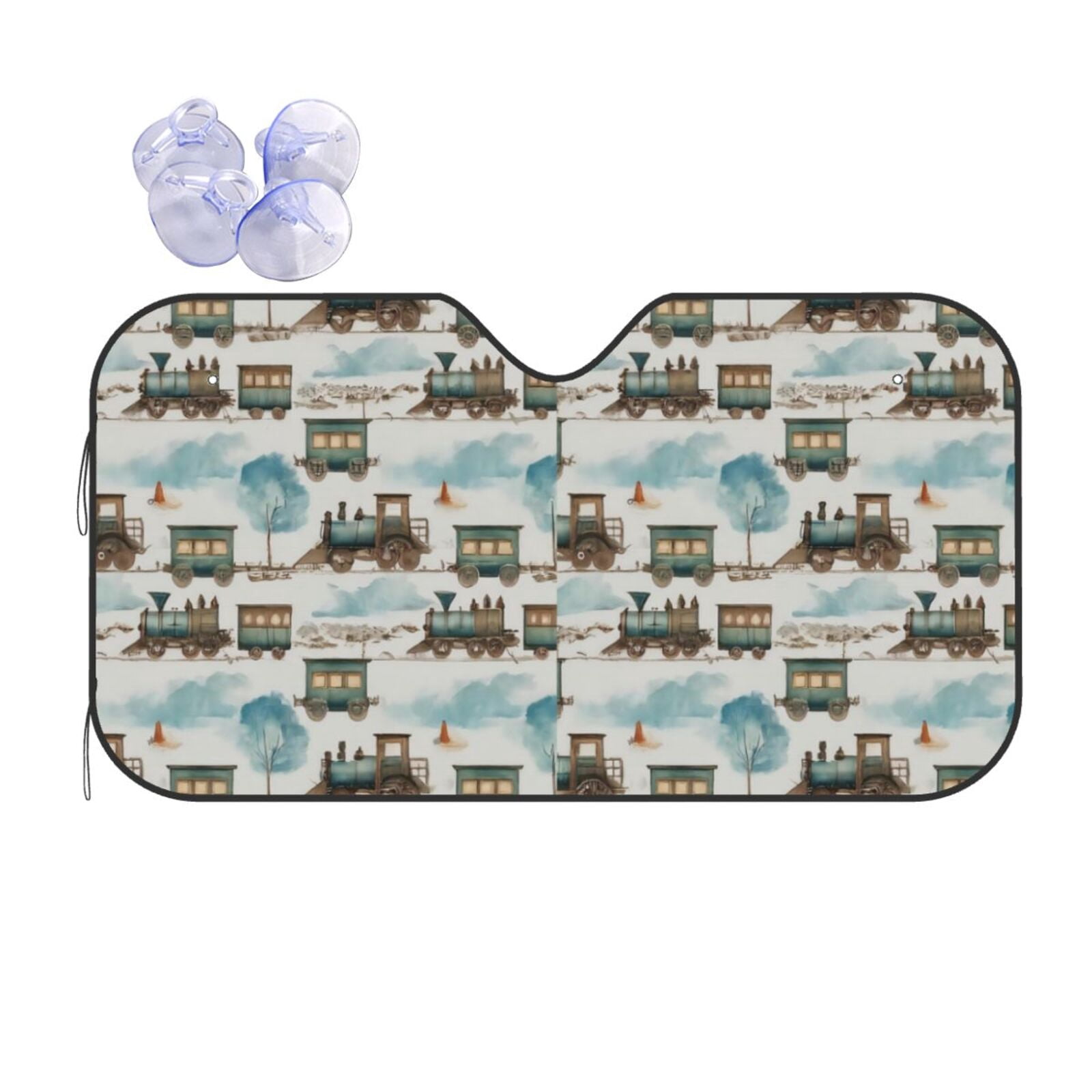 Tebeau Transport Train Print Foldable Car Windshield Sun Shades ...