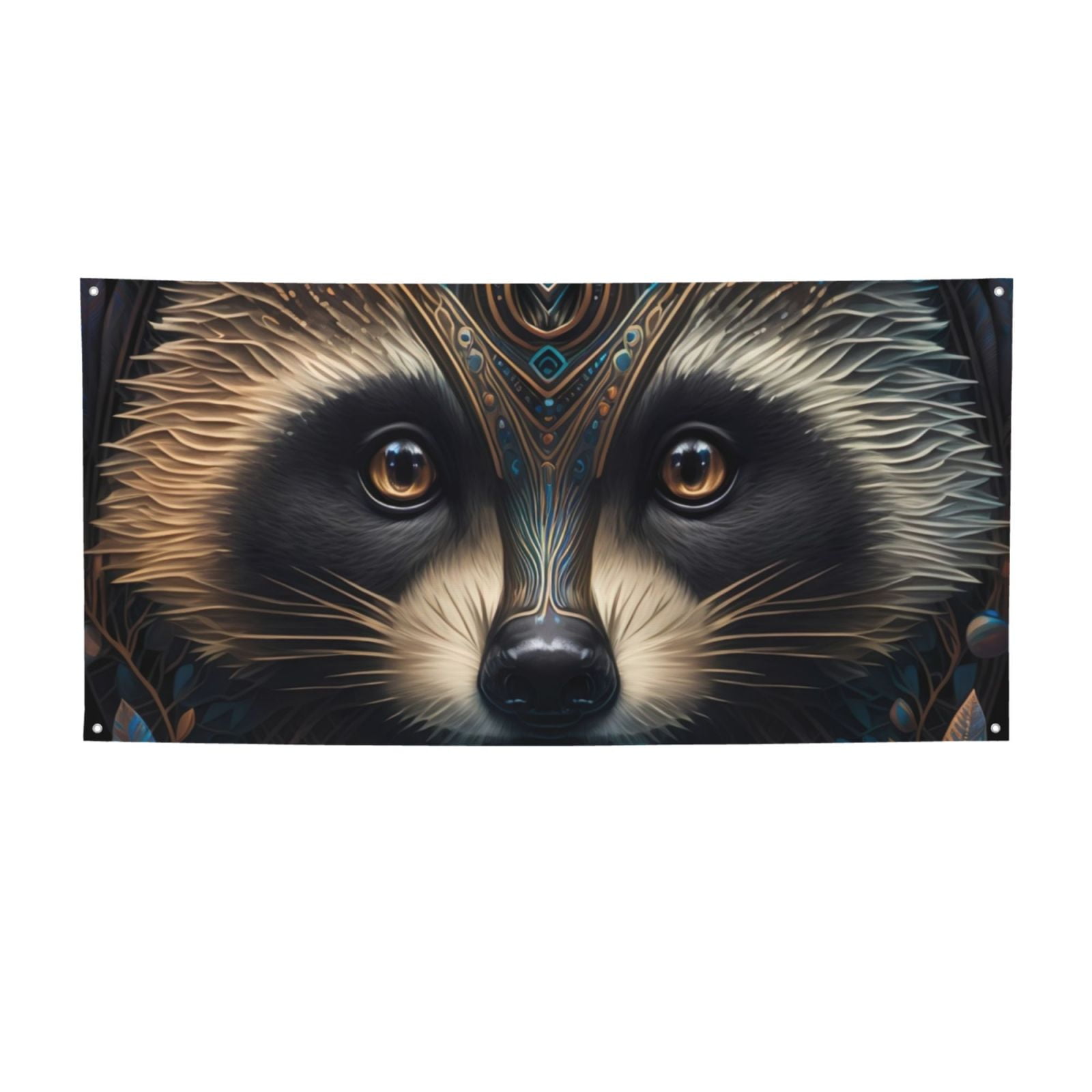 Tebeau Tribal Style Raccoon Print Banner Backdrop Banner for Outdoor ...