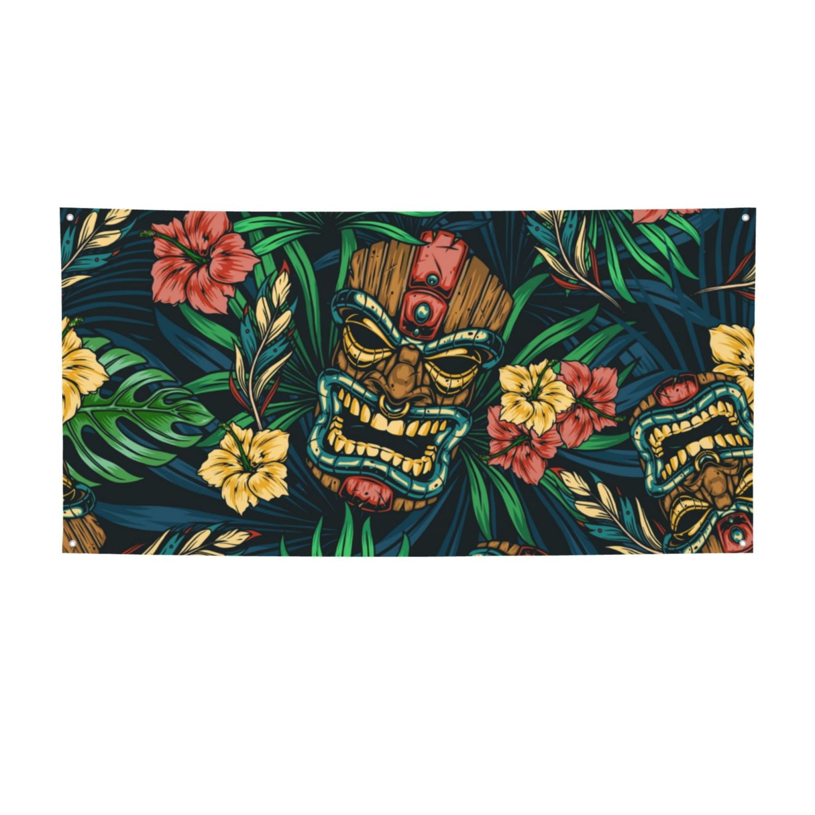 Tebeau Tropical Tribe Mask Print Banner Backdrop Banner for Outdoor and ...