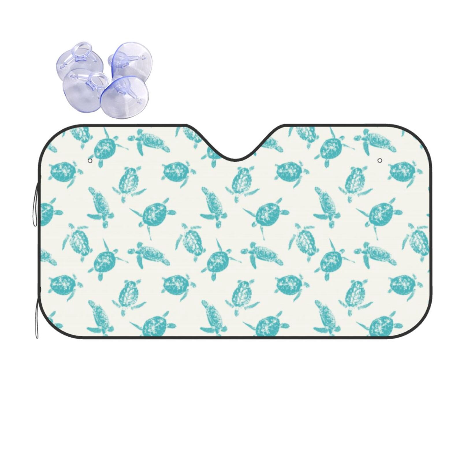 Tebeau Turtle Print Foldable Car Windshield Sun Shades Universal Fit ...