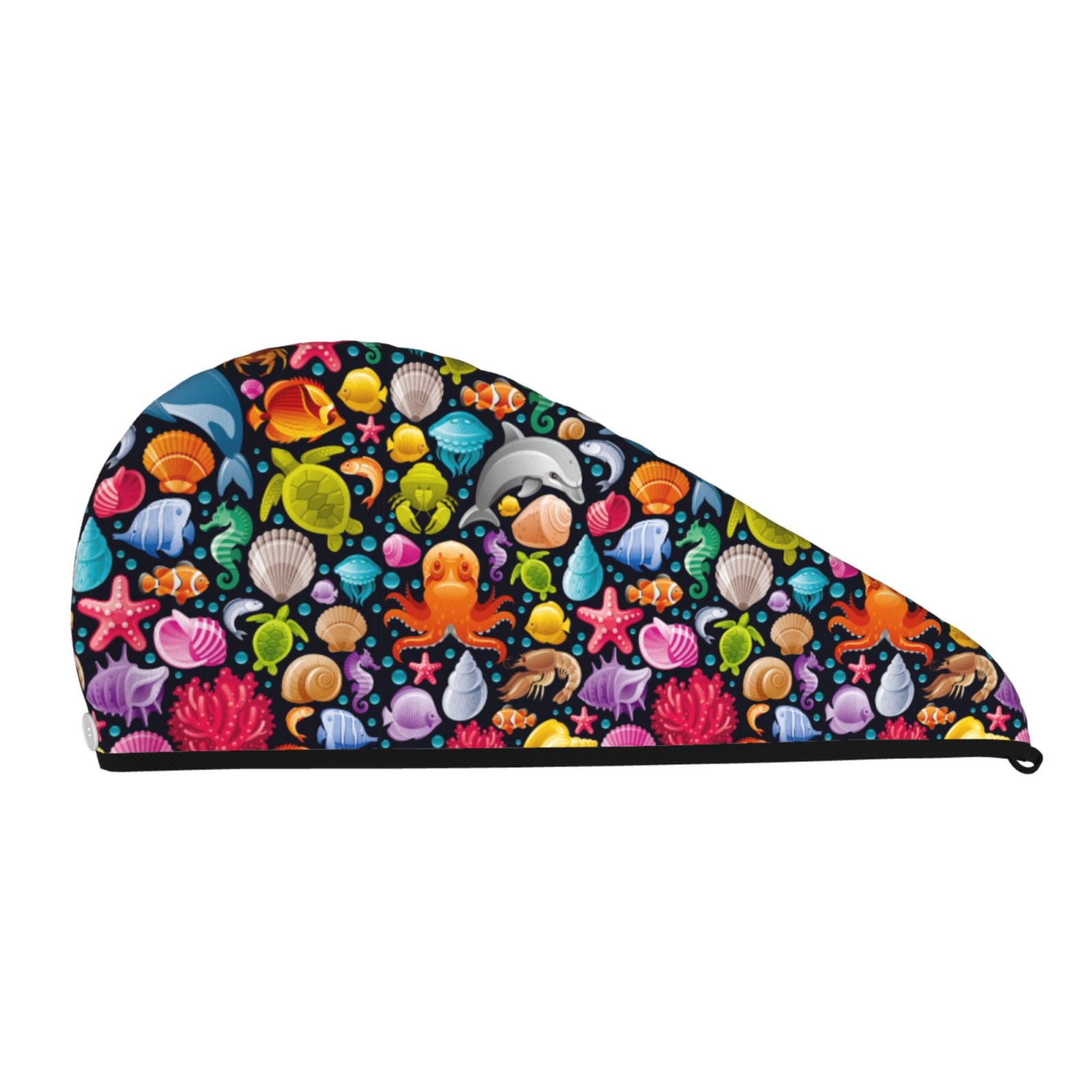 Tebeau Underwater Diving Animals Print Hair Towel Wrap for Women Coral ...