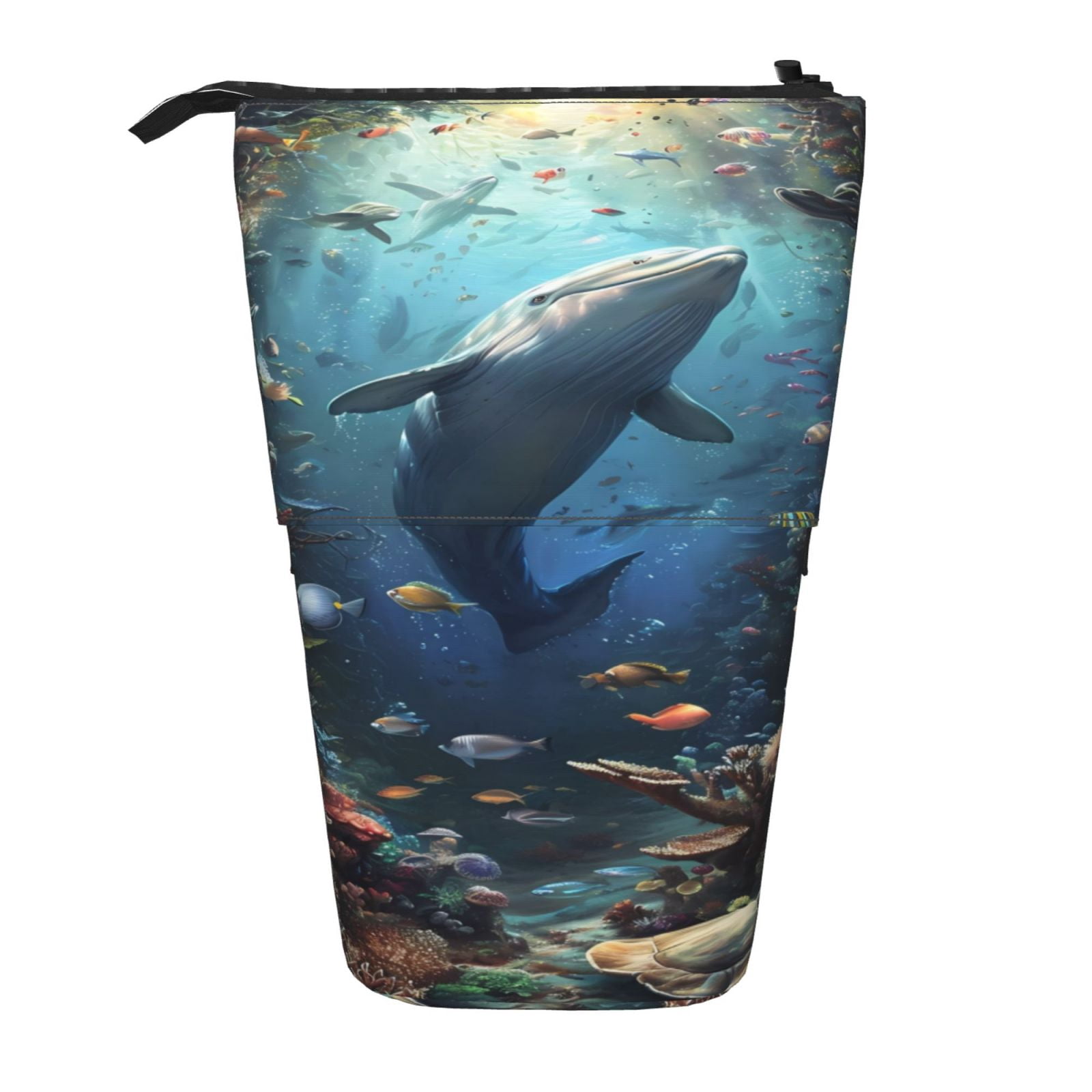 Tebeau Underwater Dolphin Print Telescopic Pencil Bag Pen Holder Pop Up ...