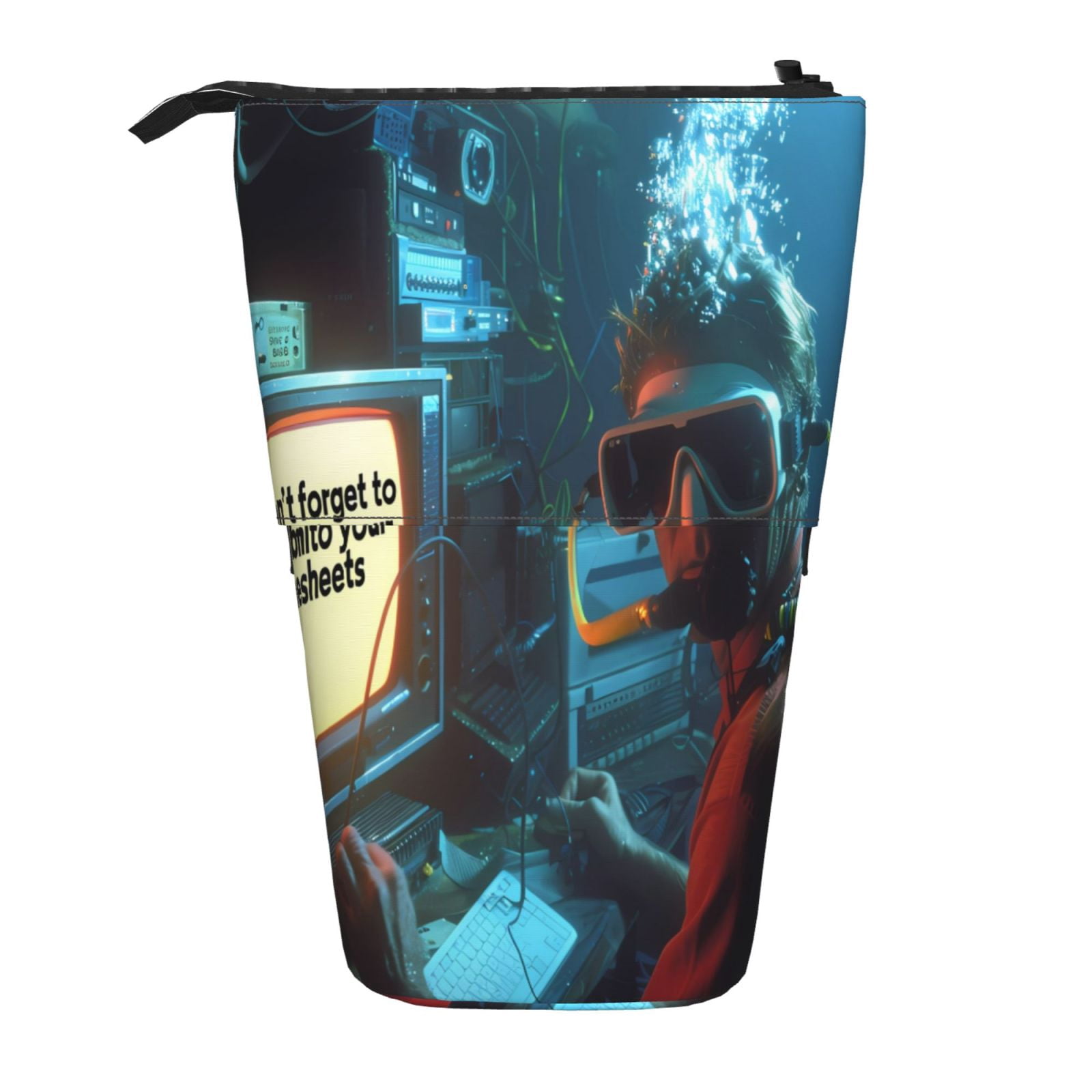Tebeau Underwater Office Diver Print Telescopic Pencil Bag Pen Holder ...