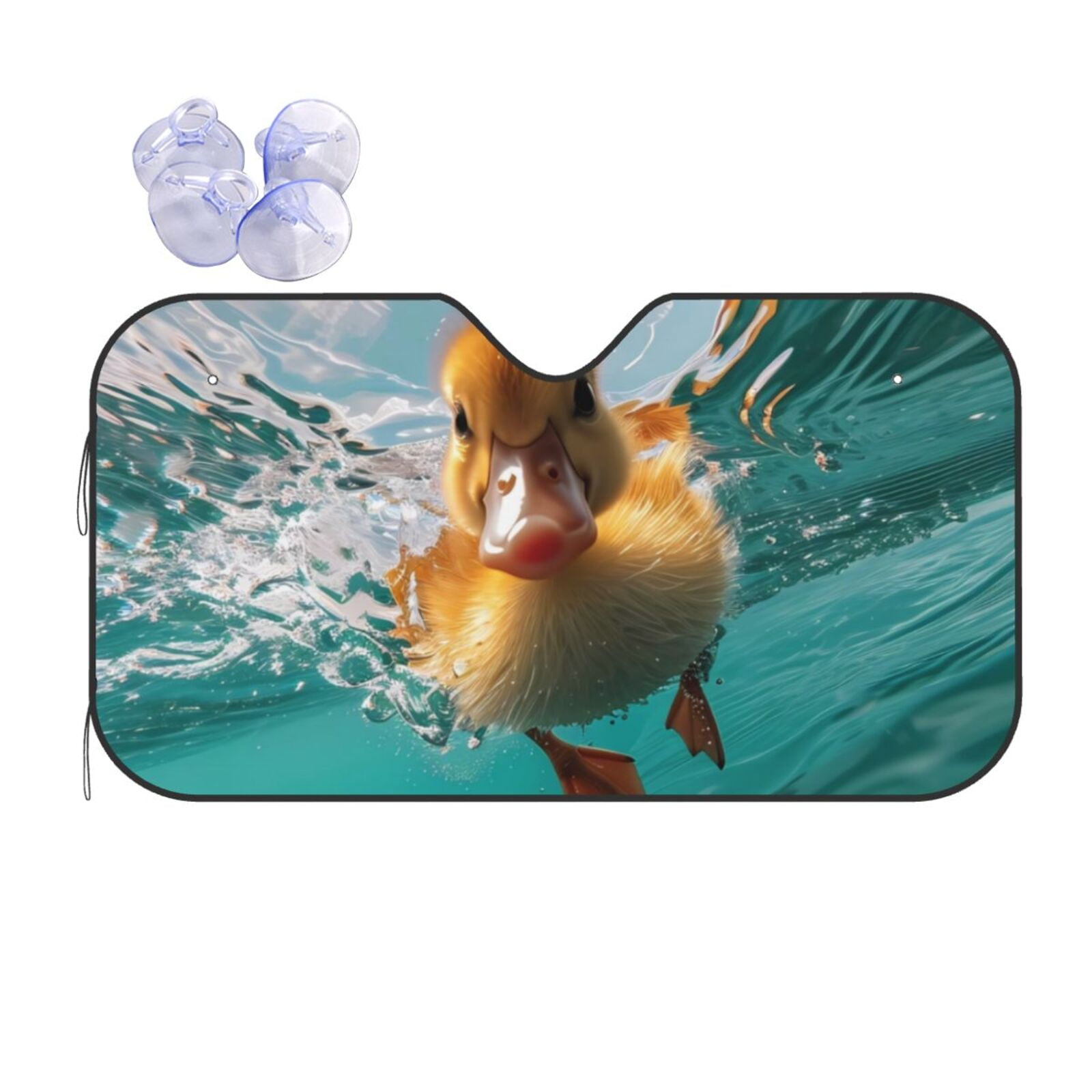 Tebeau Underwater Swimming Duck Print Foldable Car Windshield Sun ...