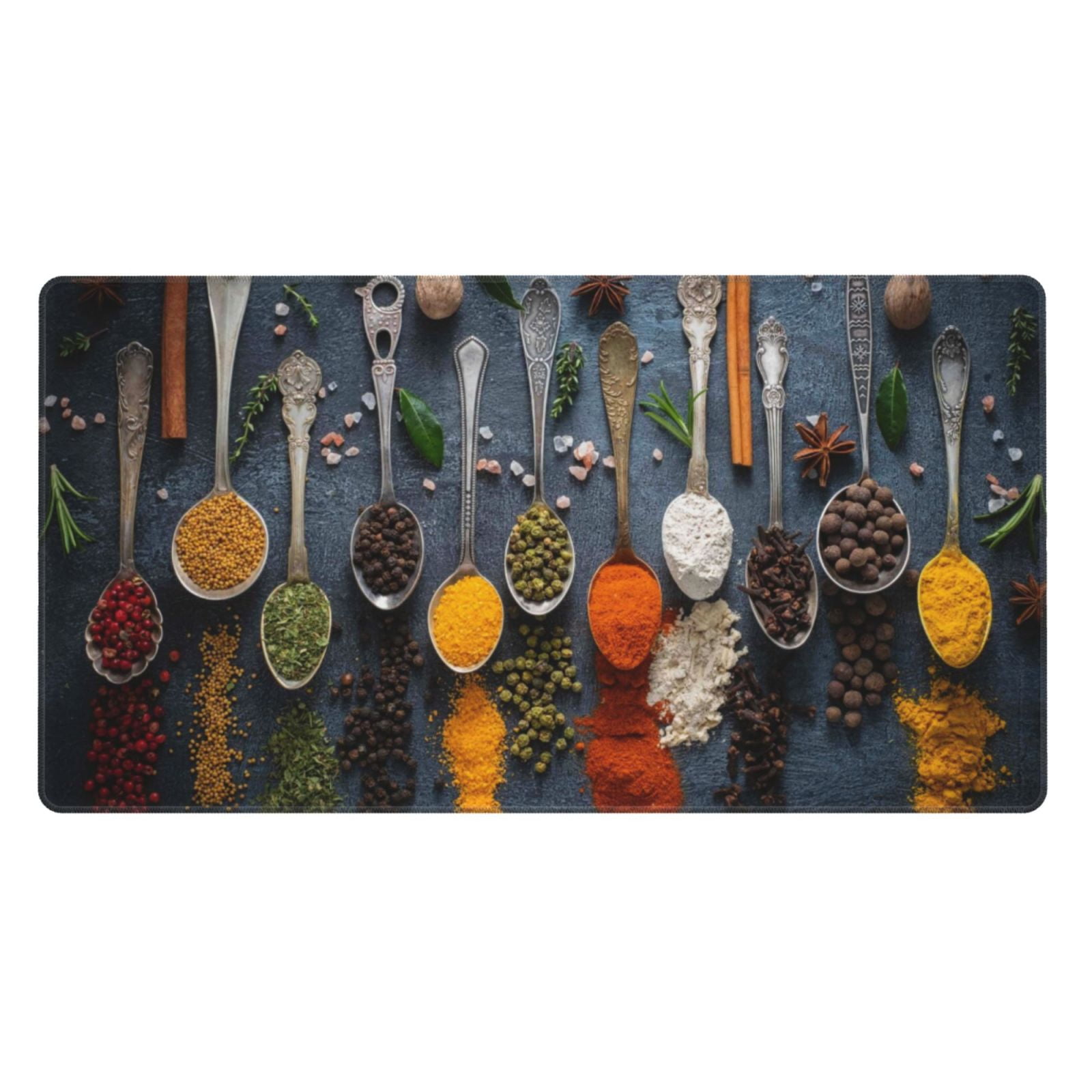 Tebeau Various Herbs And Spices In Spoons Print Large Mouse Pad for ...