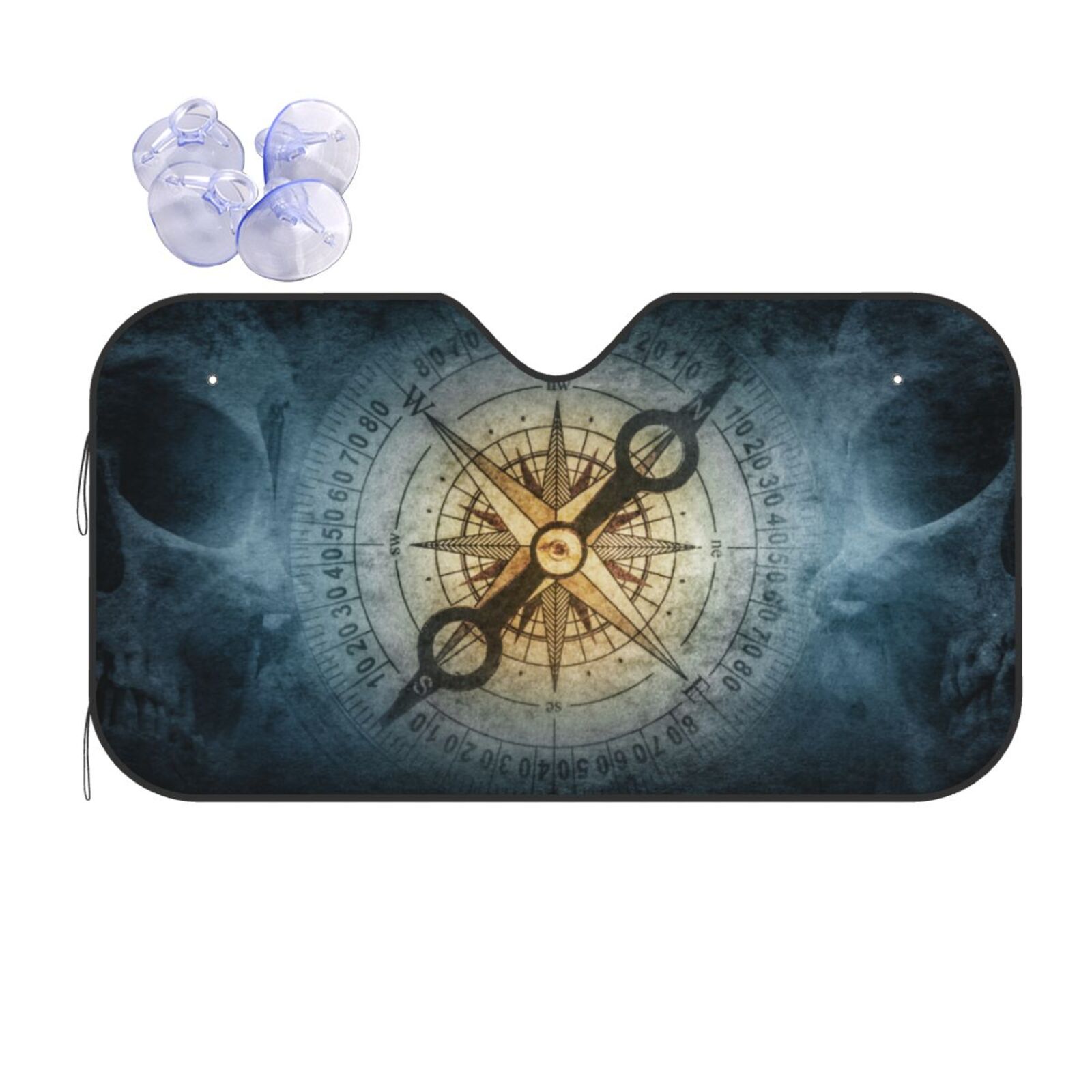 Tebeau Vintage Compass Print Foldable Car Windshield Sun Shades ...