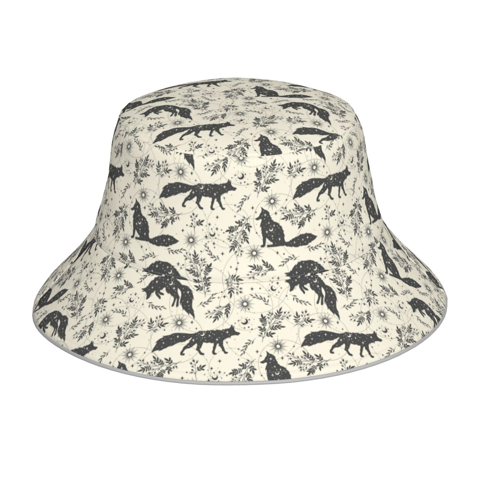 Tebeau Vintage Moon Fox Print Fashion Unisex Reflective Bucket Hat ...