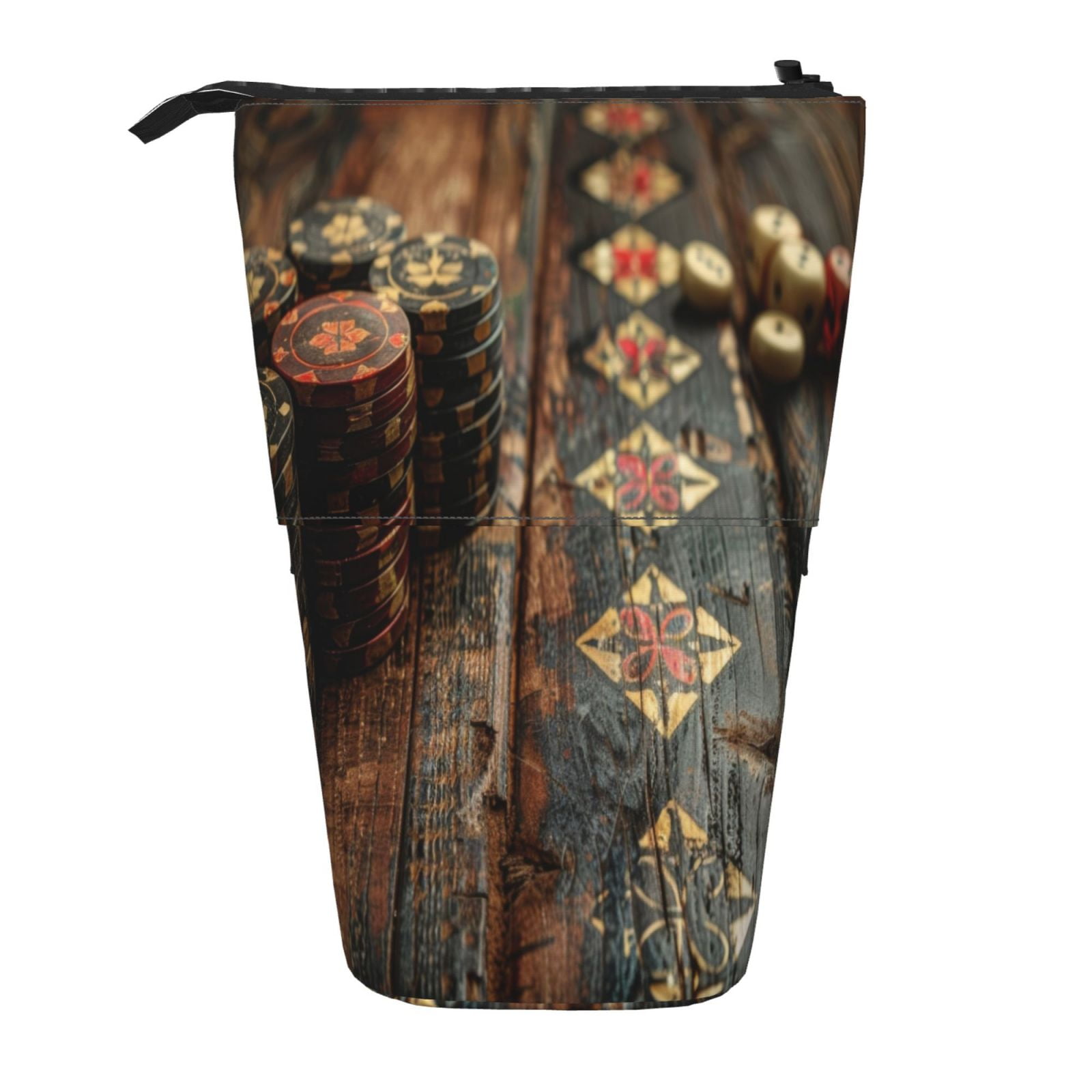 Tebeau Vintage Poker Chips Print Telescopic Pencil Bag Pen Holder Pop ...