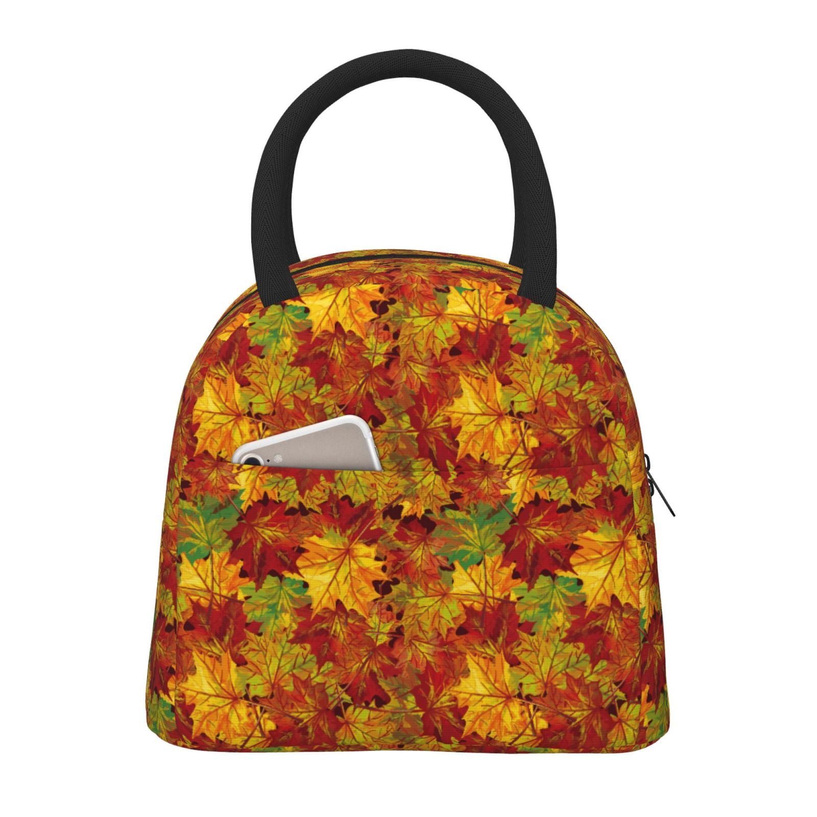 Tebeau Vintage maple leaf autumn Print Lunch Box Lunch Bag for Women ...