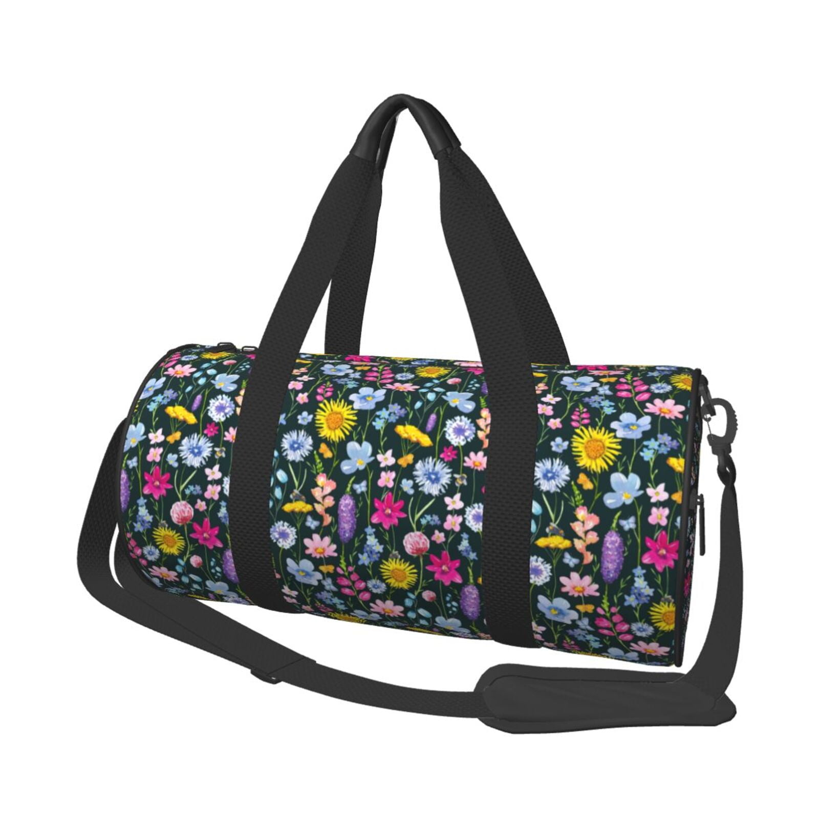 Tebeau Watercolor Meadow Flowers Print Travel Duffle Bag, Waterproof ...