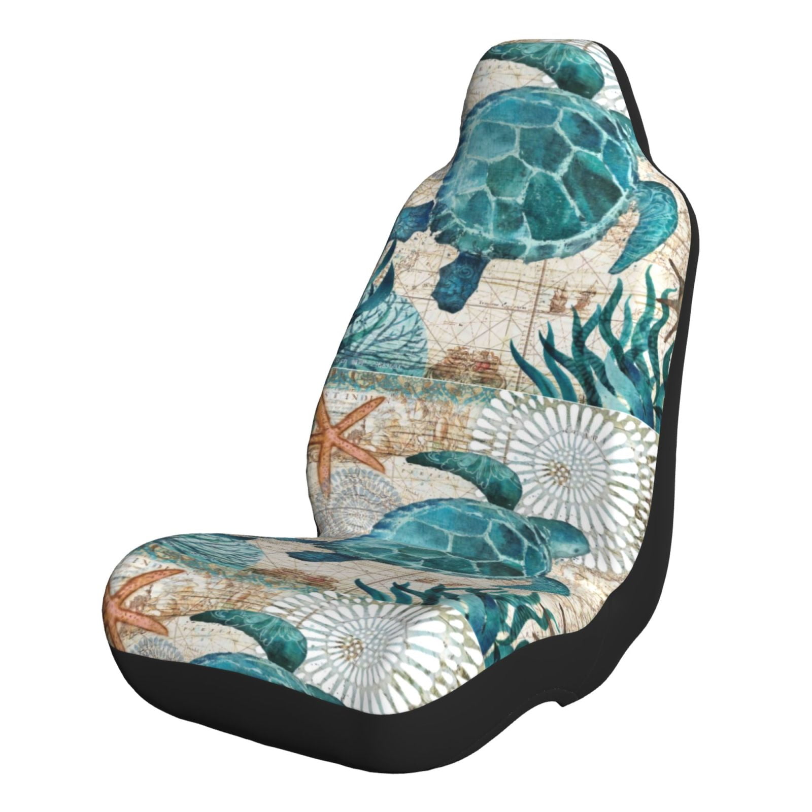 Tebeau Watercolor Sea Turtle Print Car Seat Cushions, Seat Covers for ...