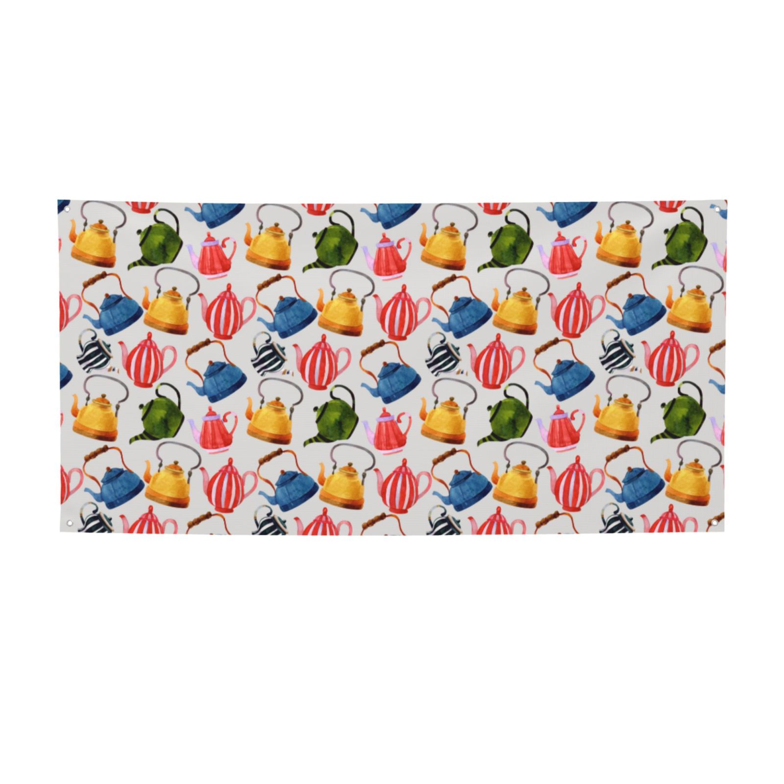 Tebeau Watercolor Teapots Print Banner Backdrop Banner for Outdoor and ...