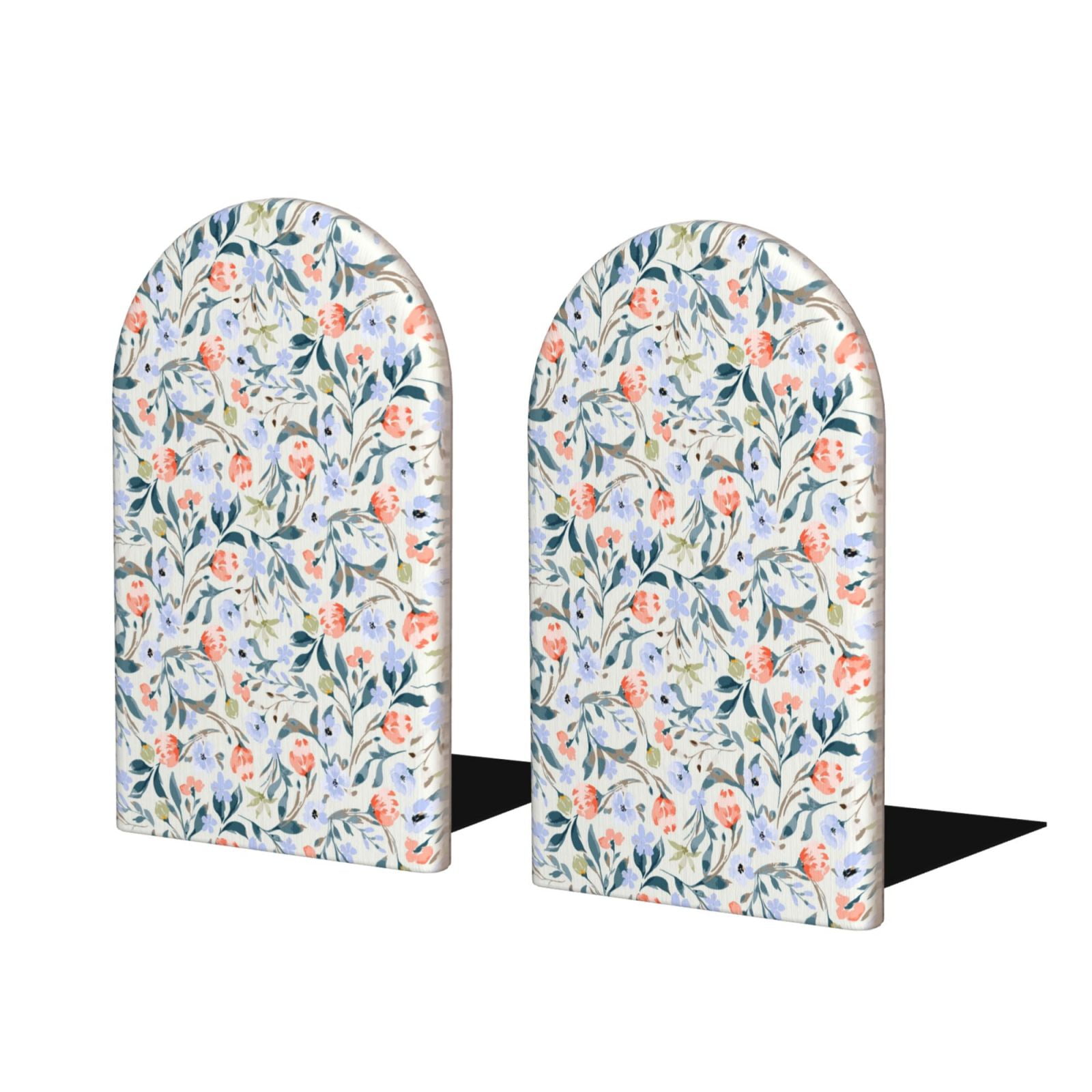 Tebeau Watercolor Wildflowers 1 Print Wood Bookends for Shelves ...