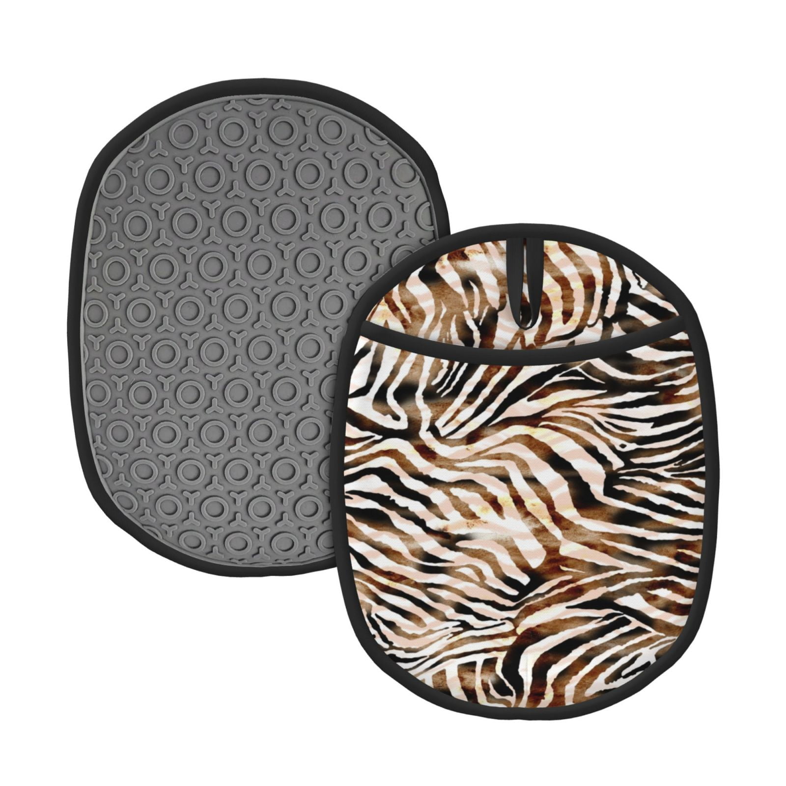 Tebeau Watercolor Zebra Print Silicone Pot Holders , Multi-Purpose Hot ...