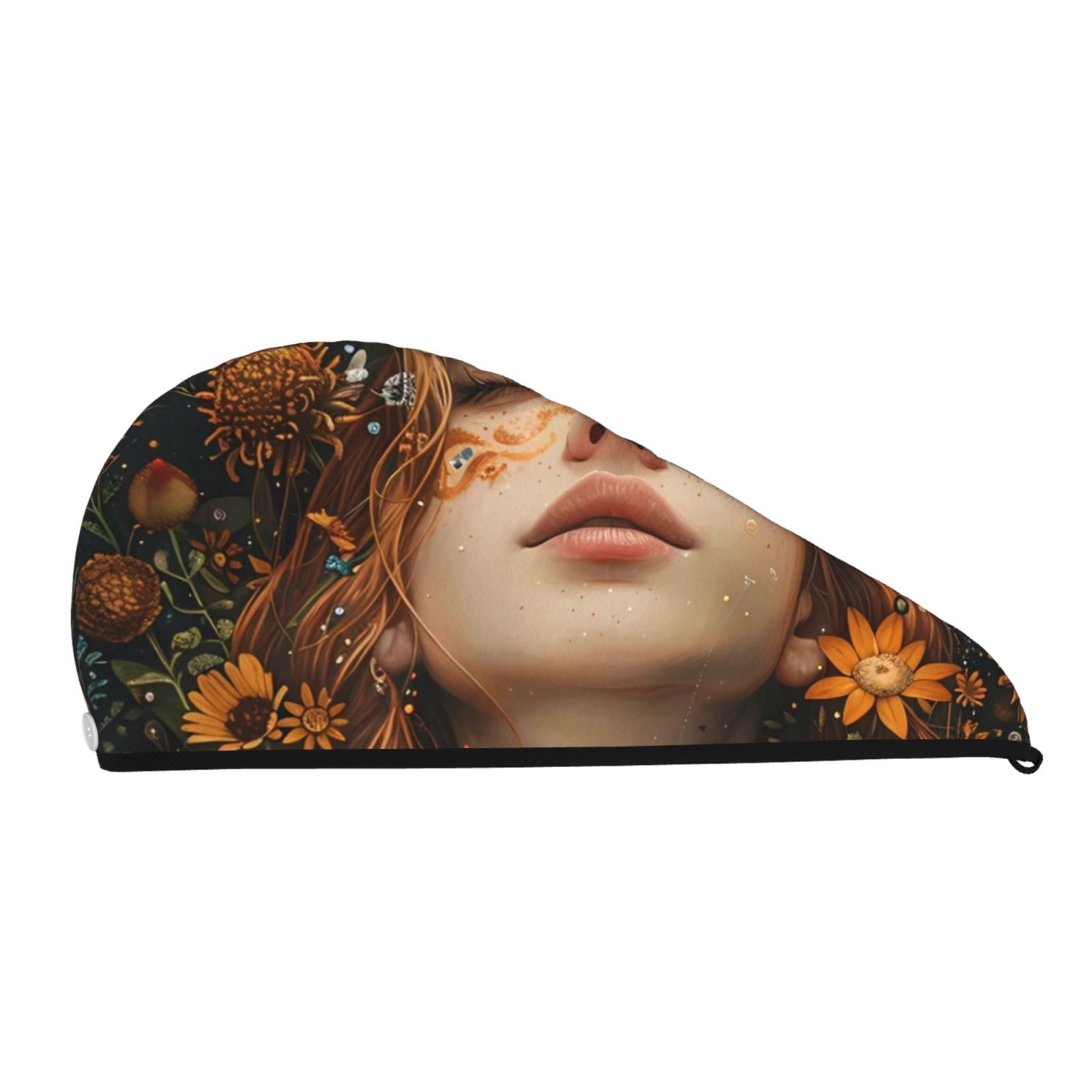 Tebeau Whimsical Flower Crown Maiden Print Hair Towel Wrap for Women ...