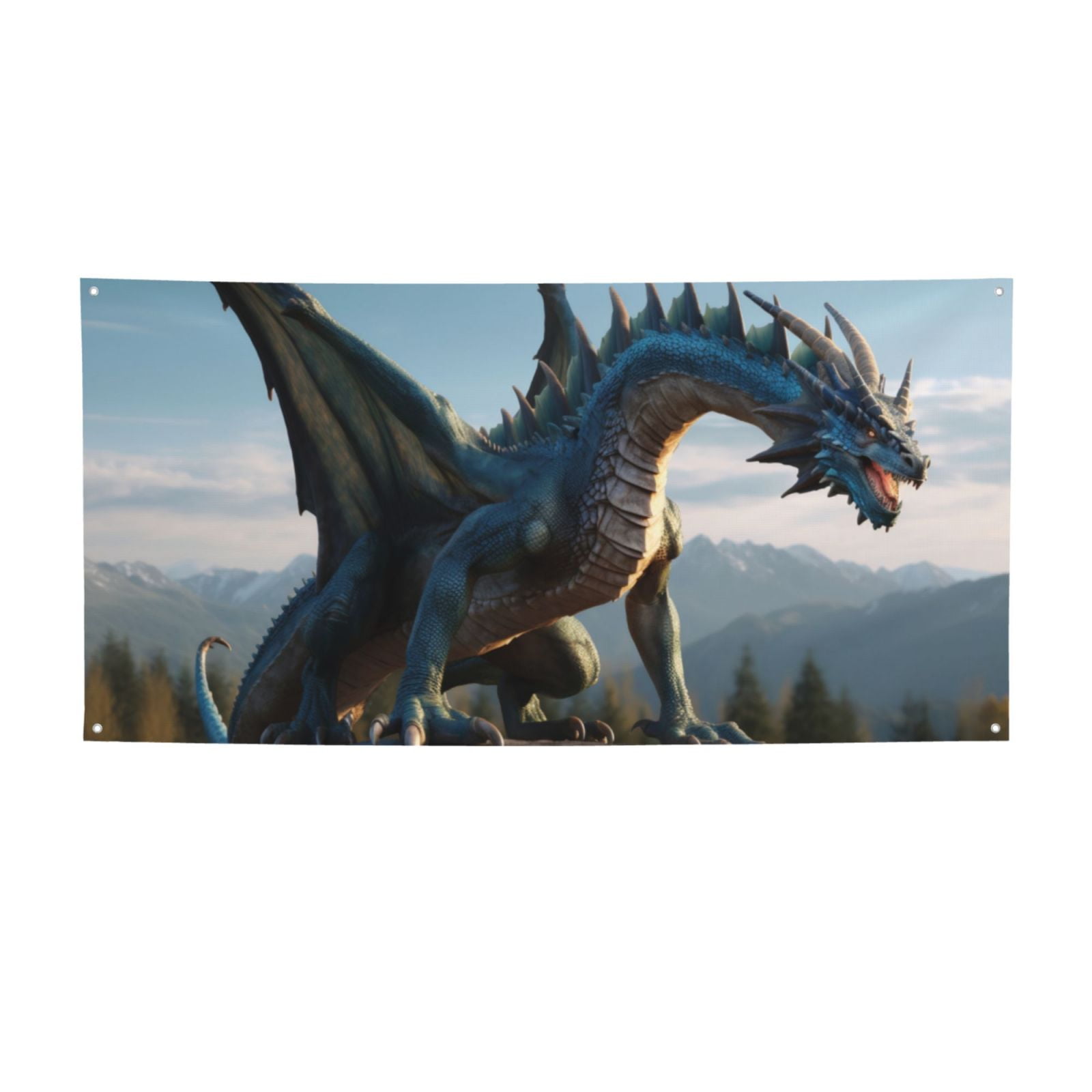 Tebeau Wild Blue Cool Dragon Print Banner Backdrop Banner for Outdoor ...