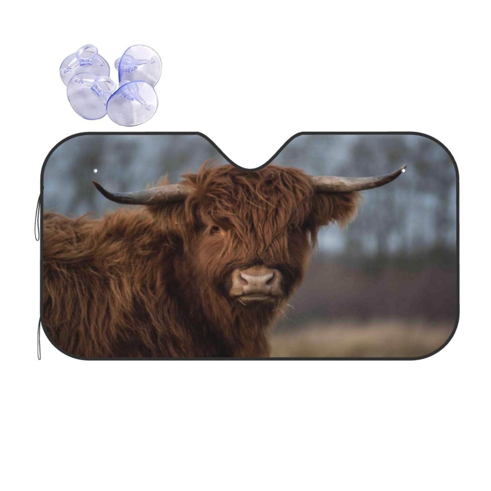 Tebeau Yak Print Foldable Car Windshield Sun Shades Universal Fit Keep ...