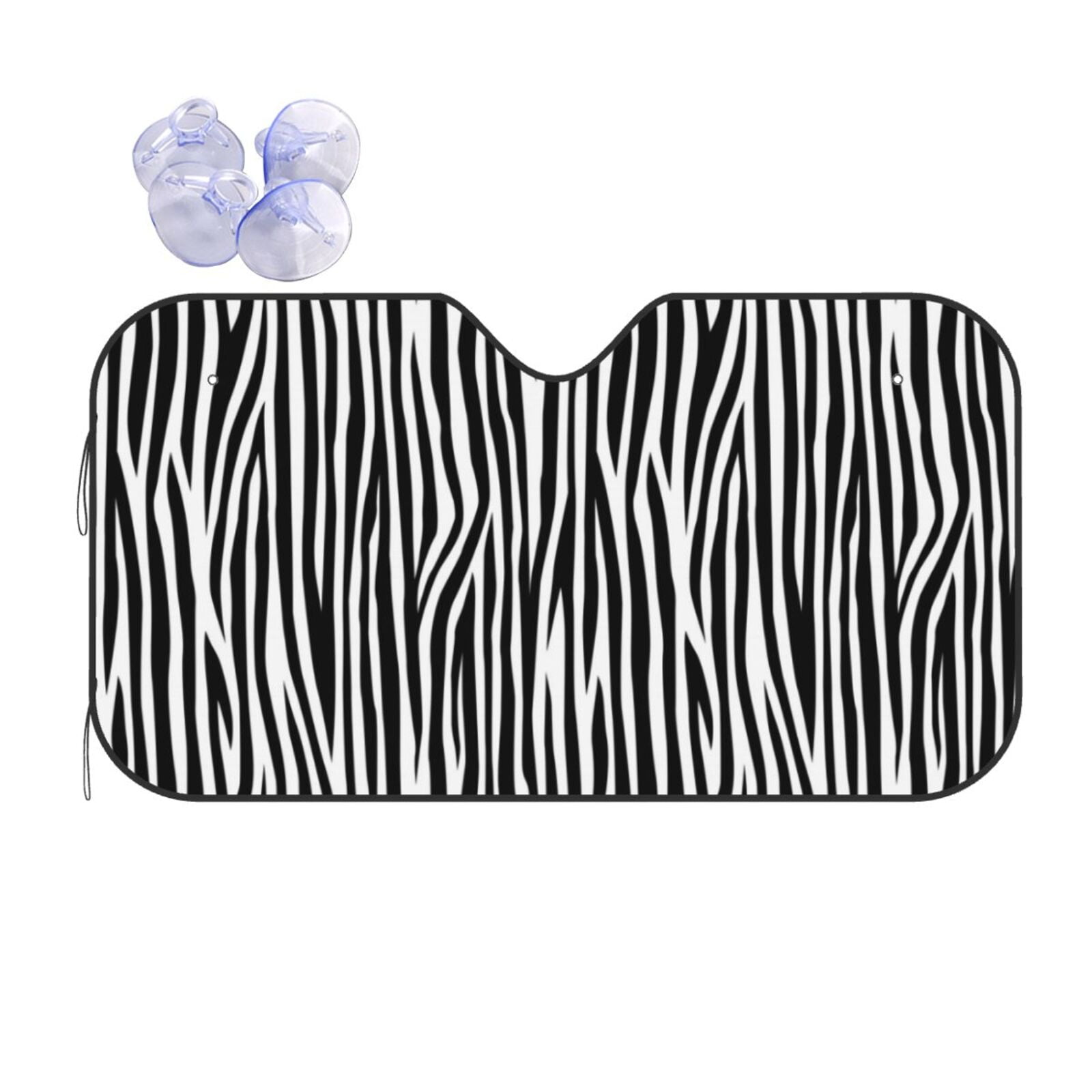Tebeau Zebra Skin Print Foldable Car Windshield Sun Shades Universal ...