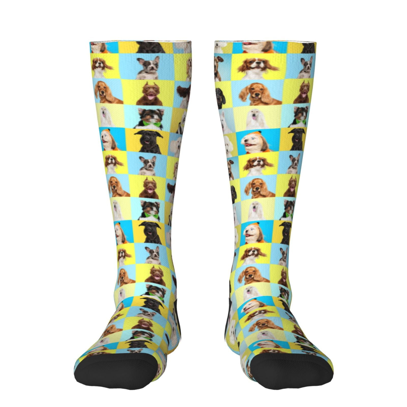 Tebeau arious dog breeds Print Adult Fuzzy Socks with Grips Plus Size ...