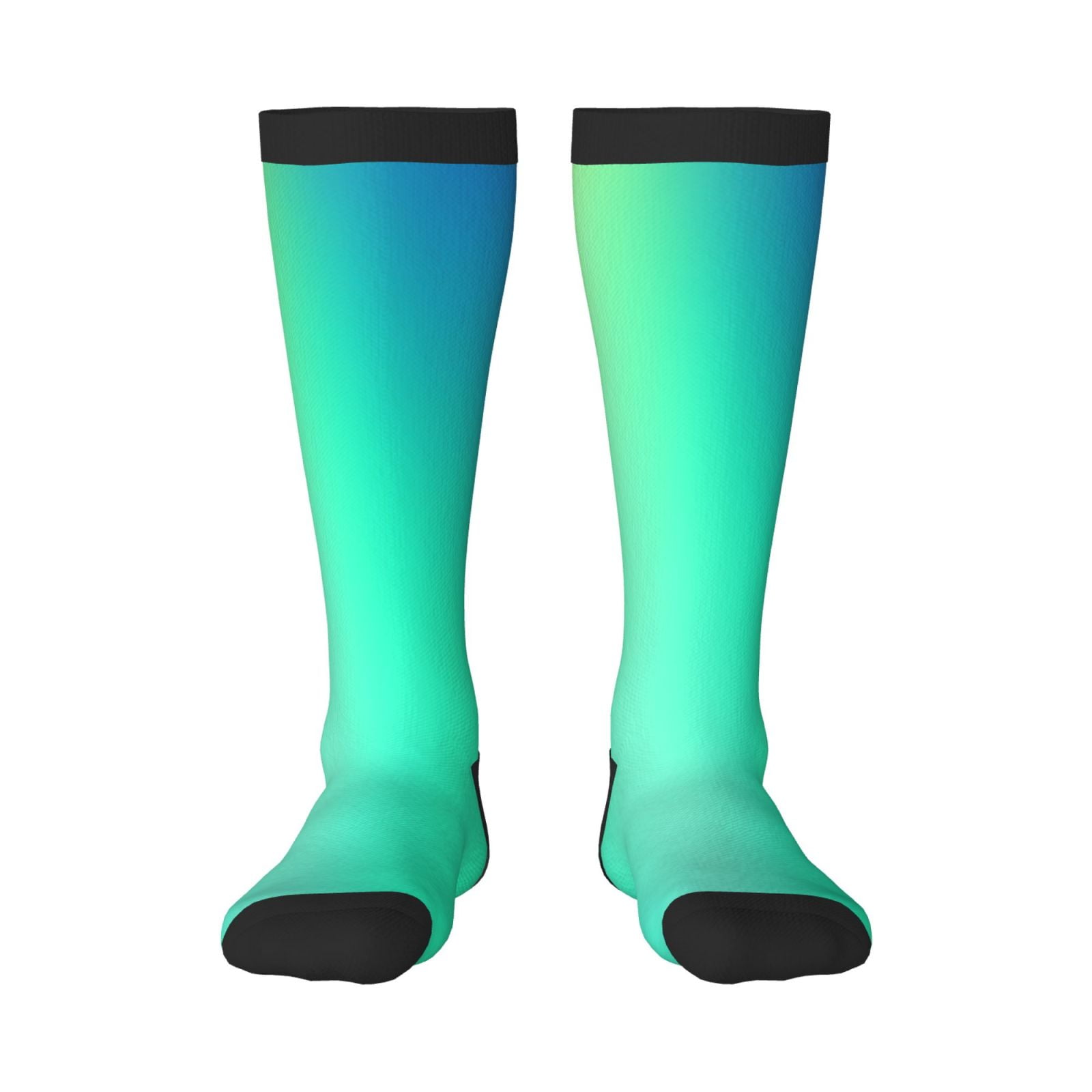 Tebeau blue green colors Print Adult Fuzzy Socks with Grips Plus Size ...