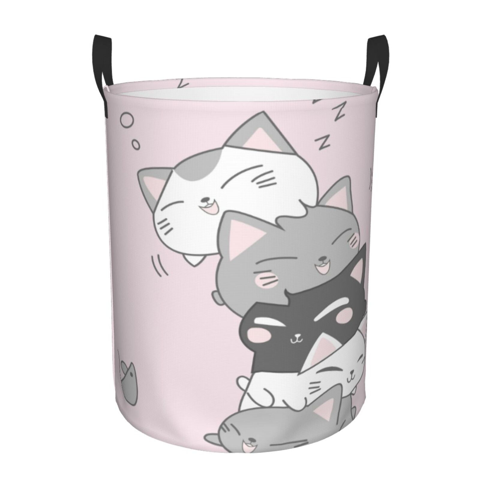 Tebeau cat Print Large Storage Basket,Laundry Hamper/Bathroom/Home ...