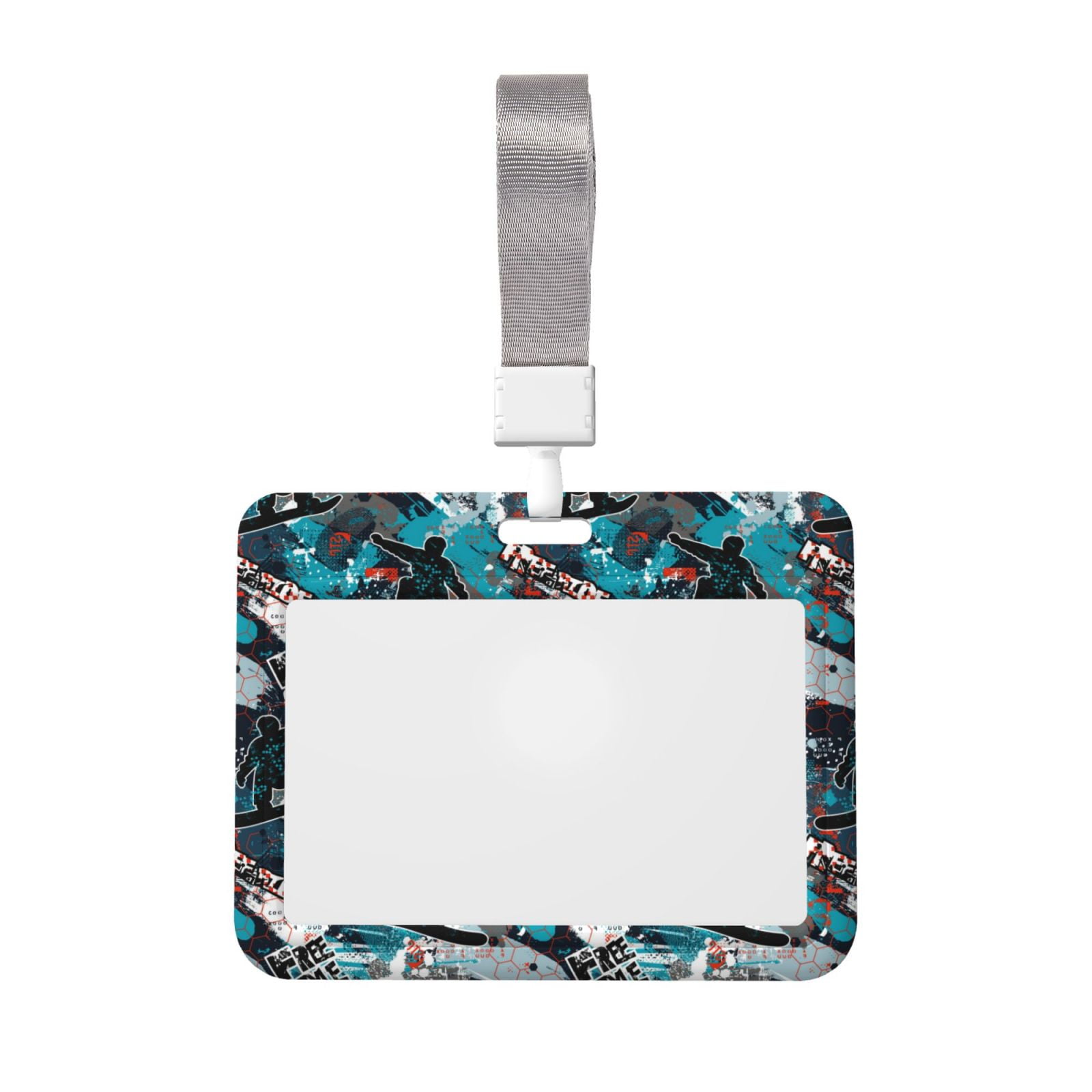 Tebeau snow board colorful Print Duty Badge Holder,Badge Holders with Clip Name Key Card Holder ...