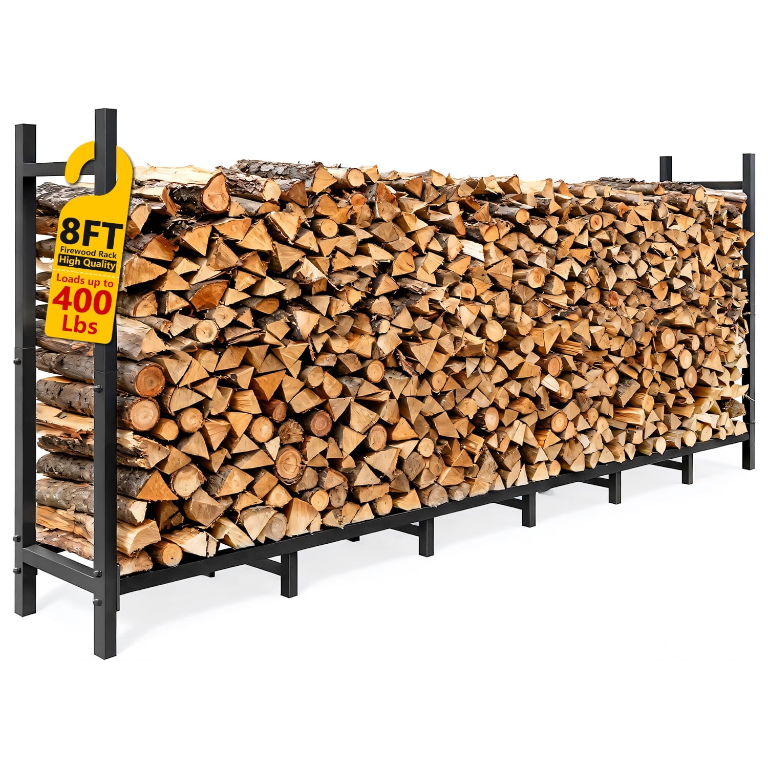 Teblint 8FT Firewood Rack Holder, Adjustable Heavy Duty Fire Log ...