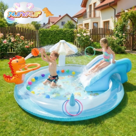 Bestway H2OGO! Inflatable Kids Water Play Center with Slide, Sprinkler ...
