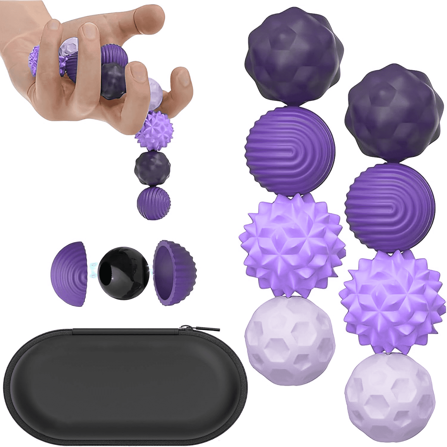 Teblint Magnetic Balls Fidget Toys, 8 Pcs Stress Relief Sensory Toys for Adults and Teens, Peace ...