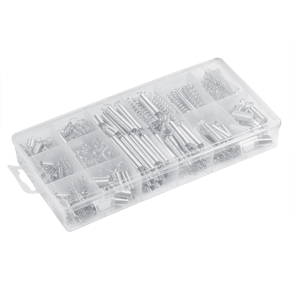 Tebru 200pcs/Set 20 Sizes Extension Compression Spring Assortment Metal ...