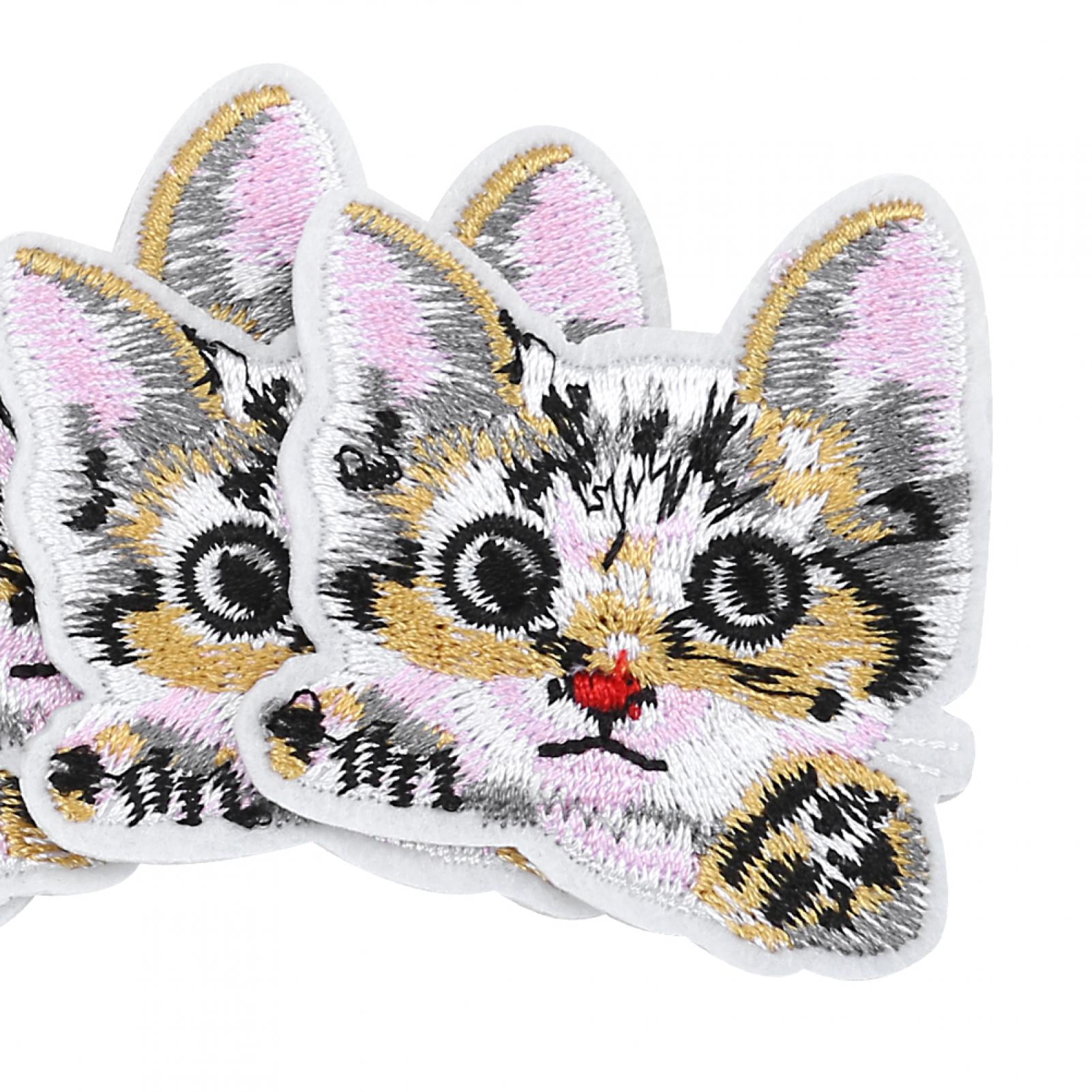 Tebru 20Pcs Embroidery Cloth Stickers Cat Pattern Iron Patches Bags Skirts Clothing Accessories ...