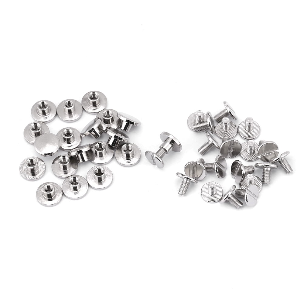 Tebru 20Pcs/set Durable Brass Threaded Flat Head Nut Nail Rivets Screws ...