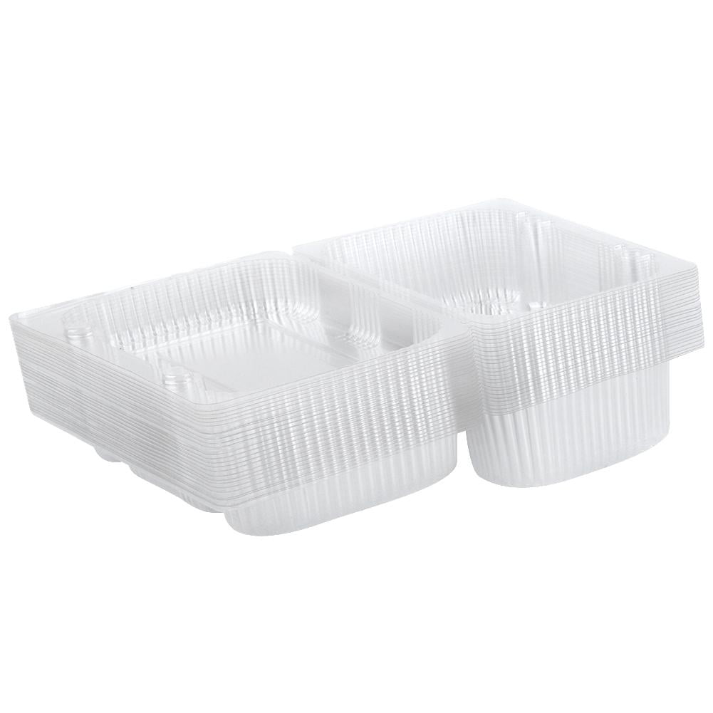 Tebru 25 PCS Disposable Plastic Hinged Loaf Container Food Fruit ...