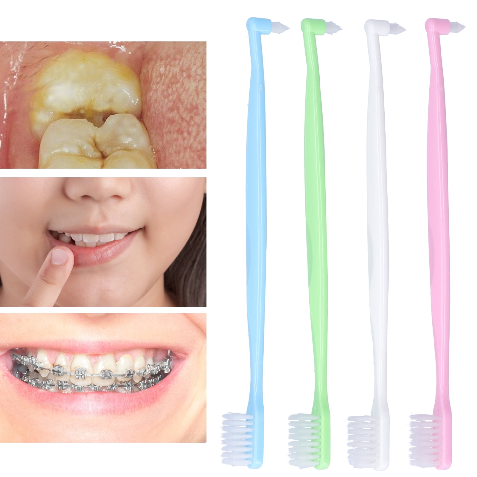 Tebru 4PCS Toiletries Portable Tuft Brush Tiny Toothbrush For Outdoor ...