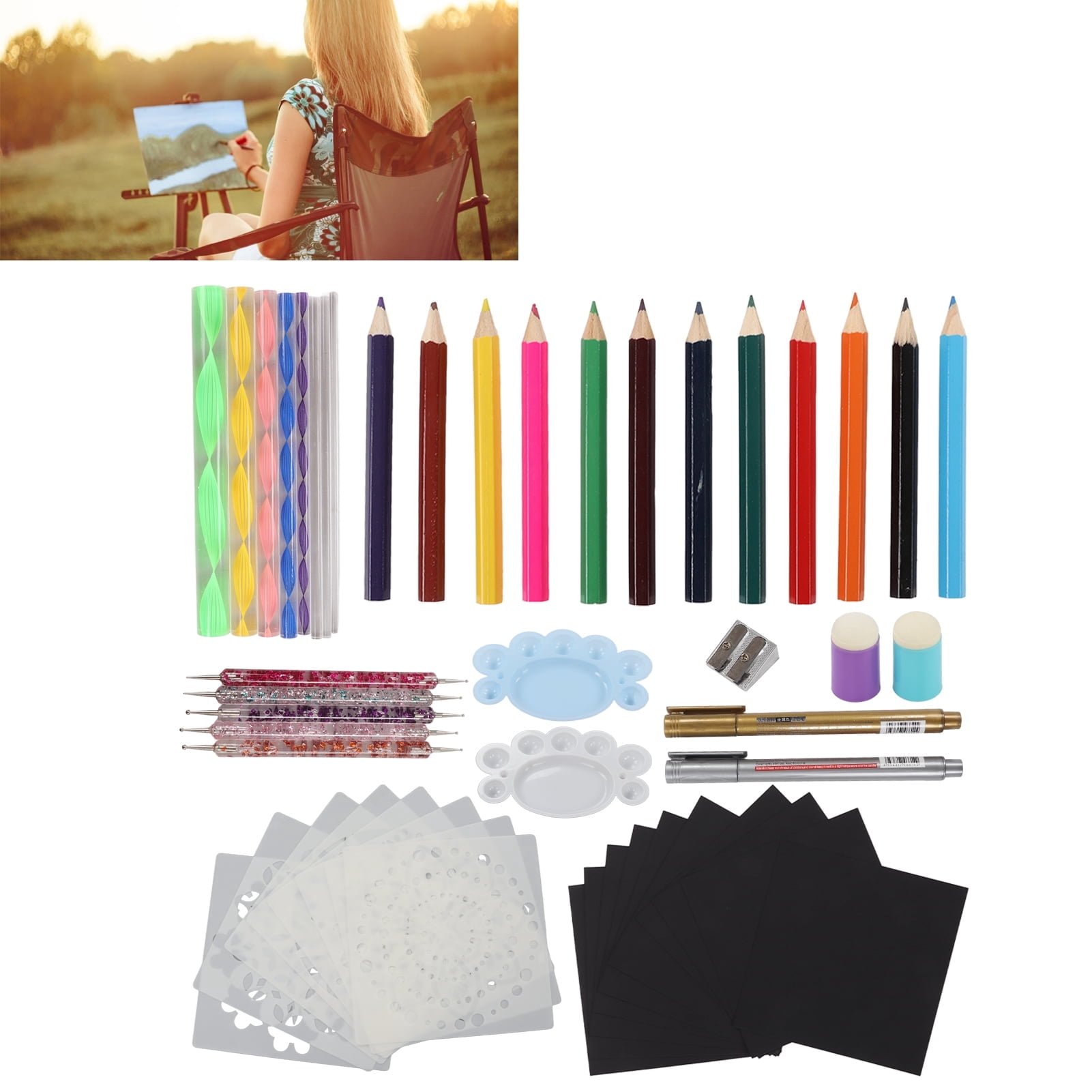 Tebru 50 Piece Mandala Painting Tool Set,50Pcs Mandala Dotting Tools ...