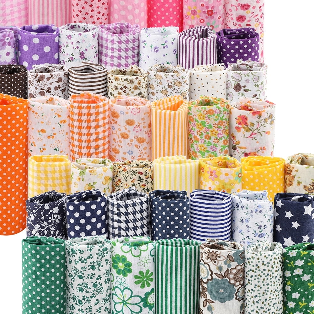 Tebru 7pcs 50*50cm/25*25cm Cotton Fabric DIY Assorted Color Squares Pre ...