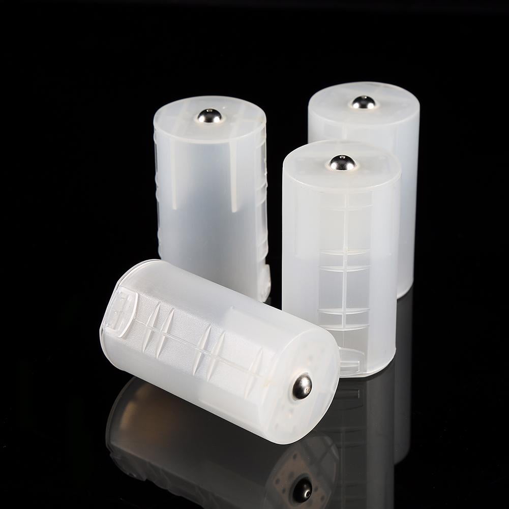 Tebru Battery Converter,AA to D Battery Converter, 4pcs AA to Size D ...