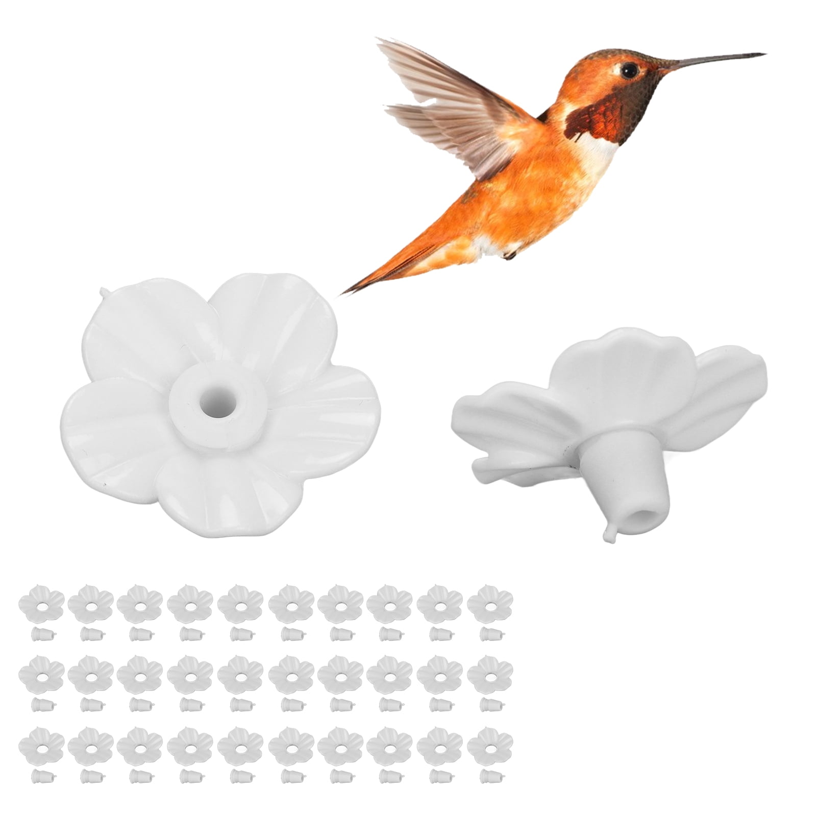 Tebru Bird Feeder Replacement Parts,30 Sets Hummingbird Feeder Flowers ...