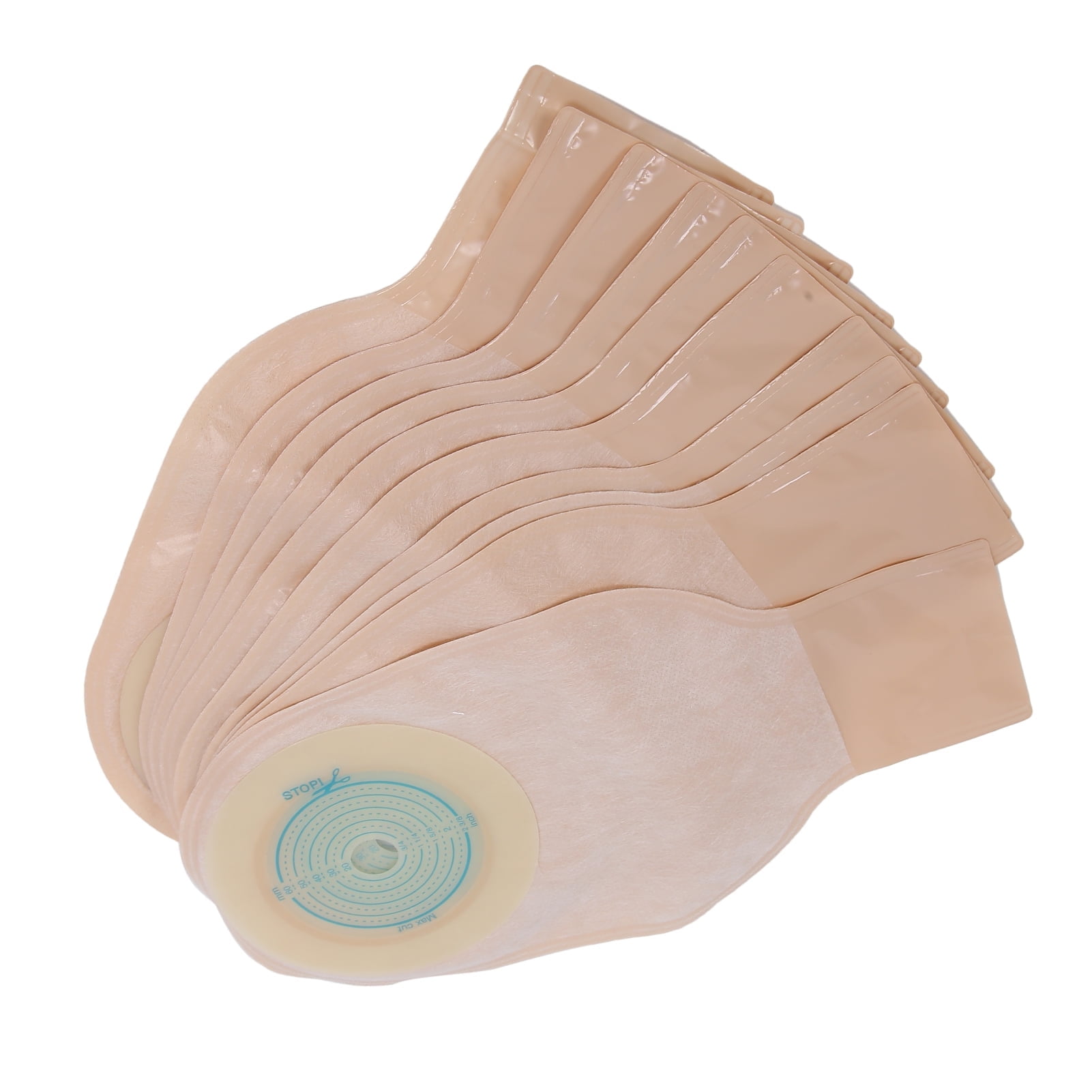Tebru Ileostomy Colostomy Ostomy 10pc Ostomy Bags One鈥慞iece Disposable ...