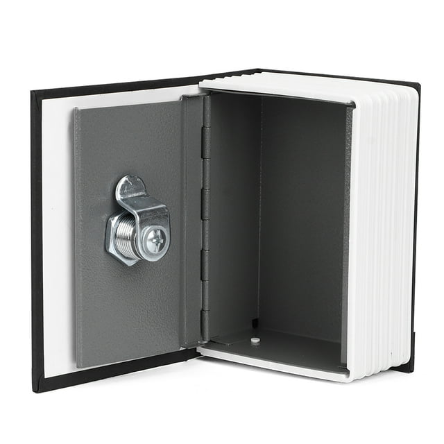 Tebru Mini Metal Lockable Book Safe Box, Hidden Secret Small Lock Box ...