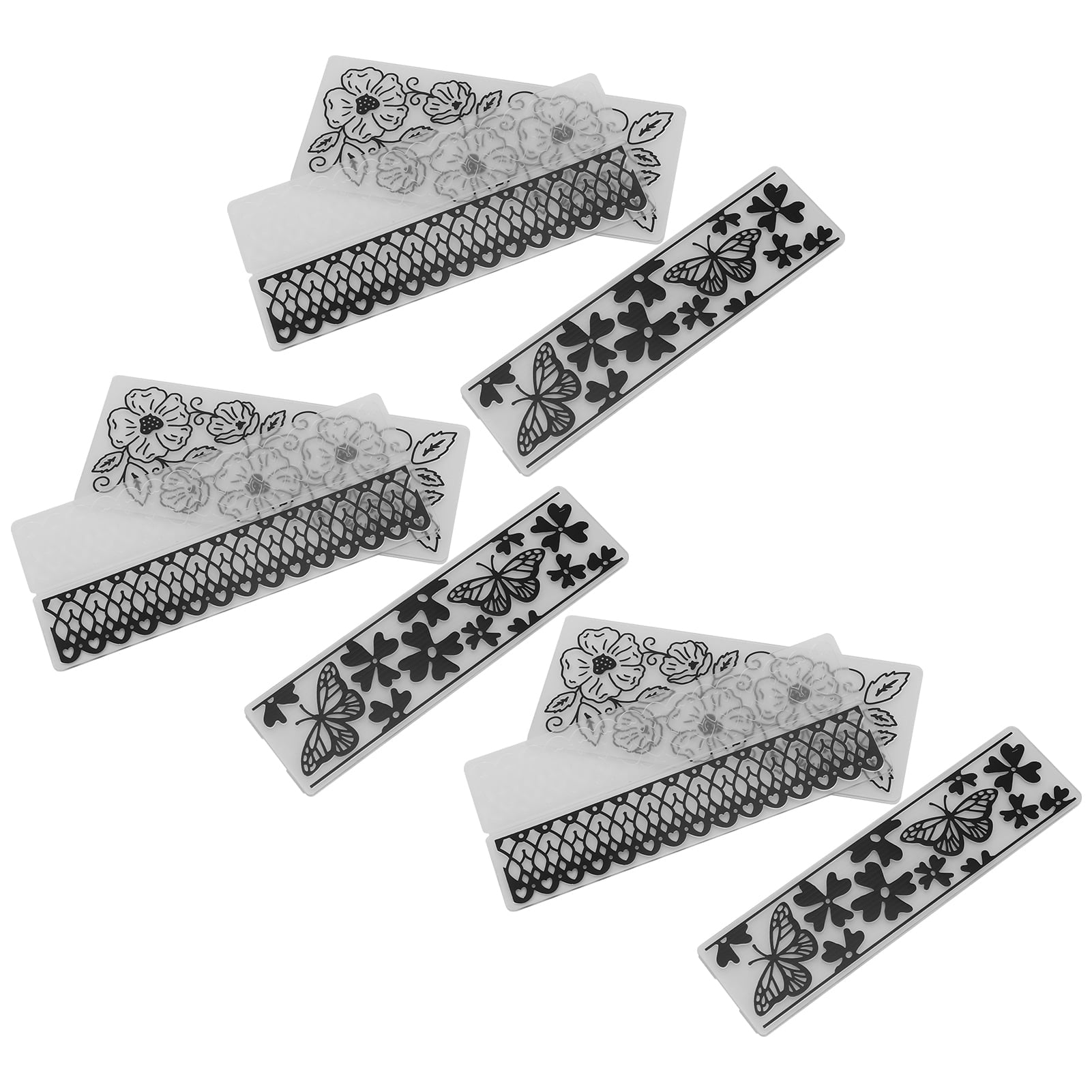 Tebru Plastic Embossed Folder, Embossed Plate Rectangle Flower Plastic ...