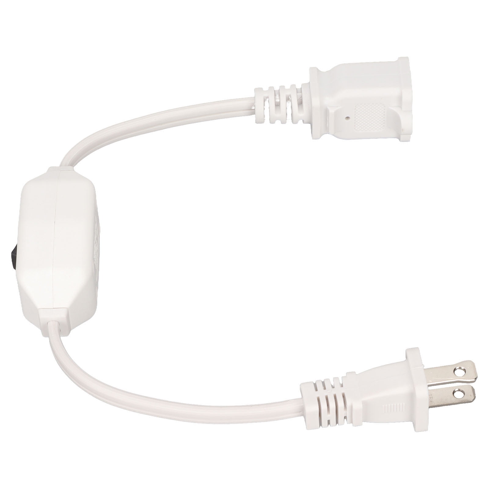 Tebru US Power Extension Cord with On Off Switch US AC 2 Prong Male ...