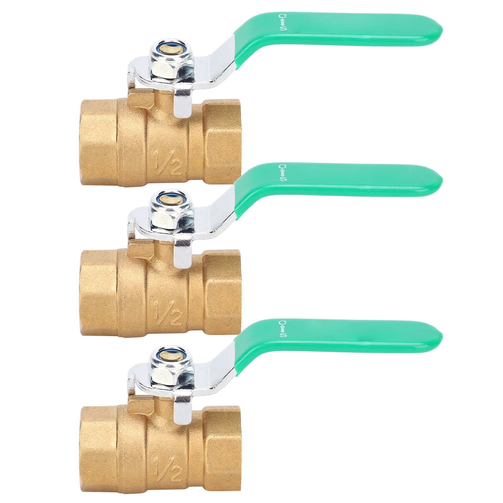 Tebru Water Pipe Valve,3Pcs Water Pipe Ball Valve 1/2in Double Female ...