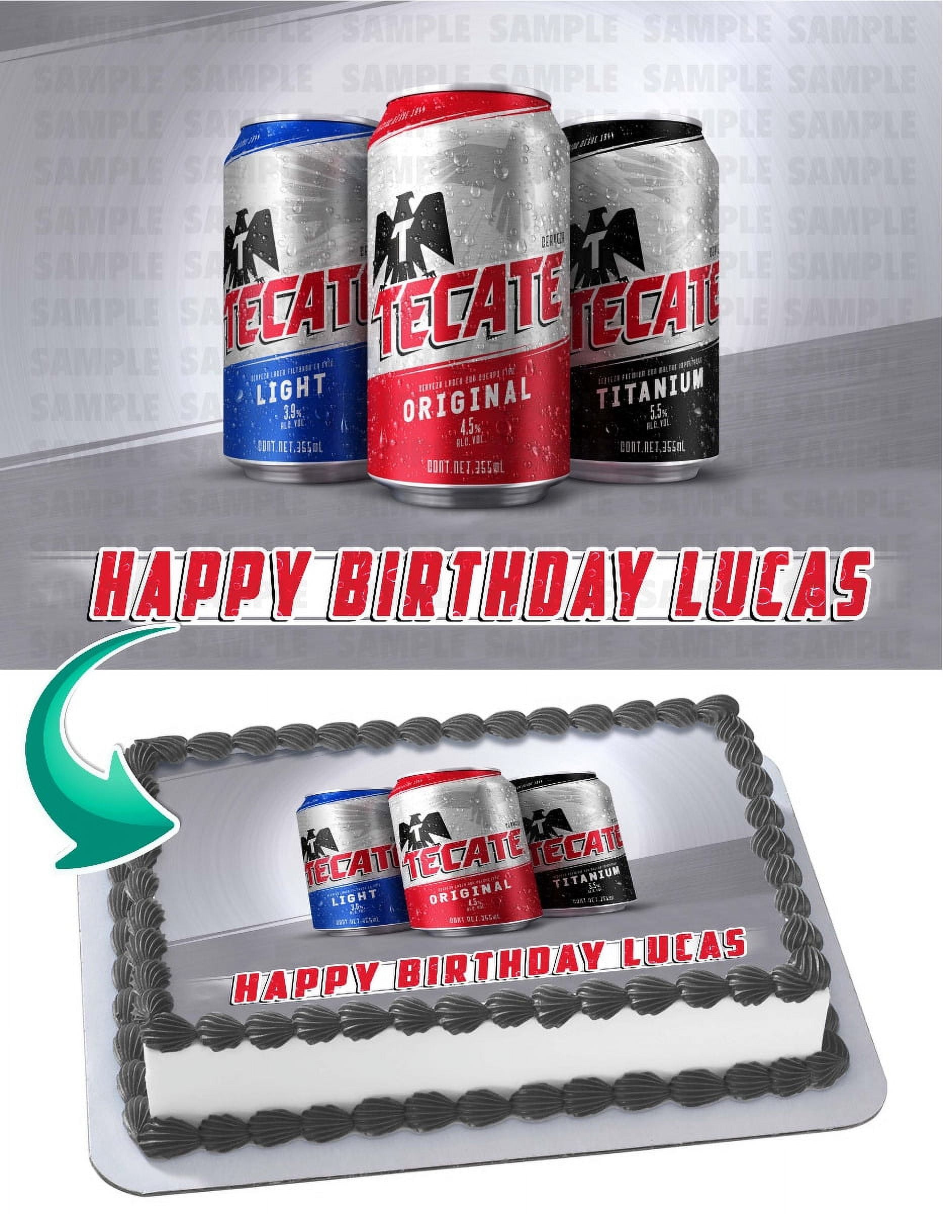 Tecate Beer Edible Cake Image Topper Personalized Birthday Party 1/4 ...