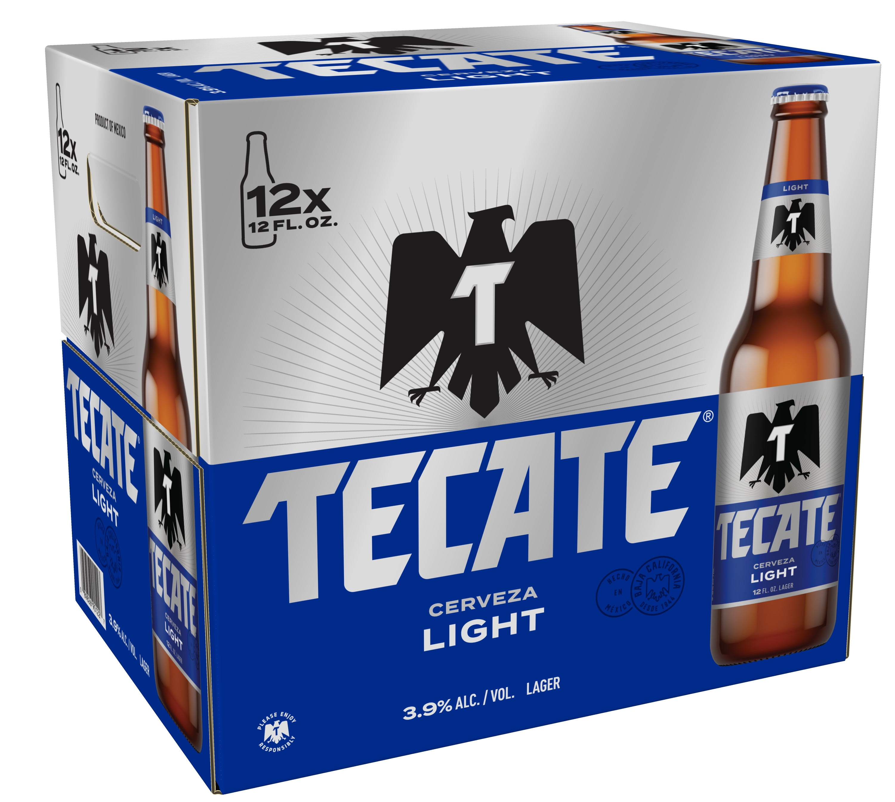 Tecate Light Mexican Lager Beer, 12 Pack, 12 fl oz Bottles - Walmart.com