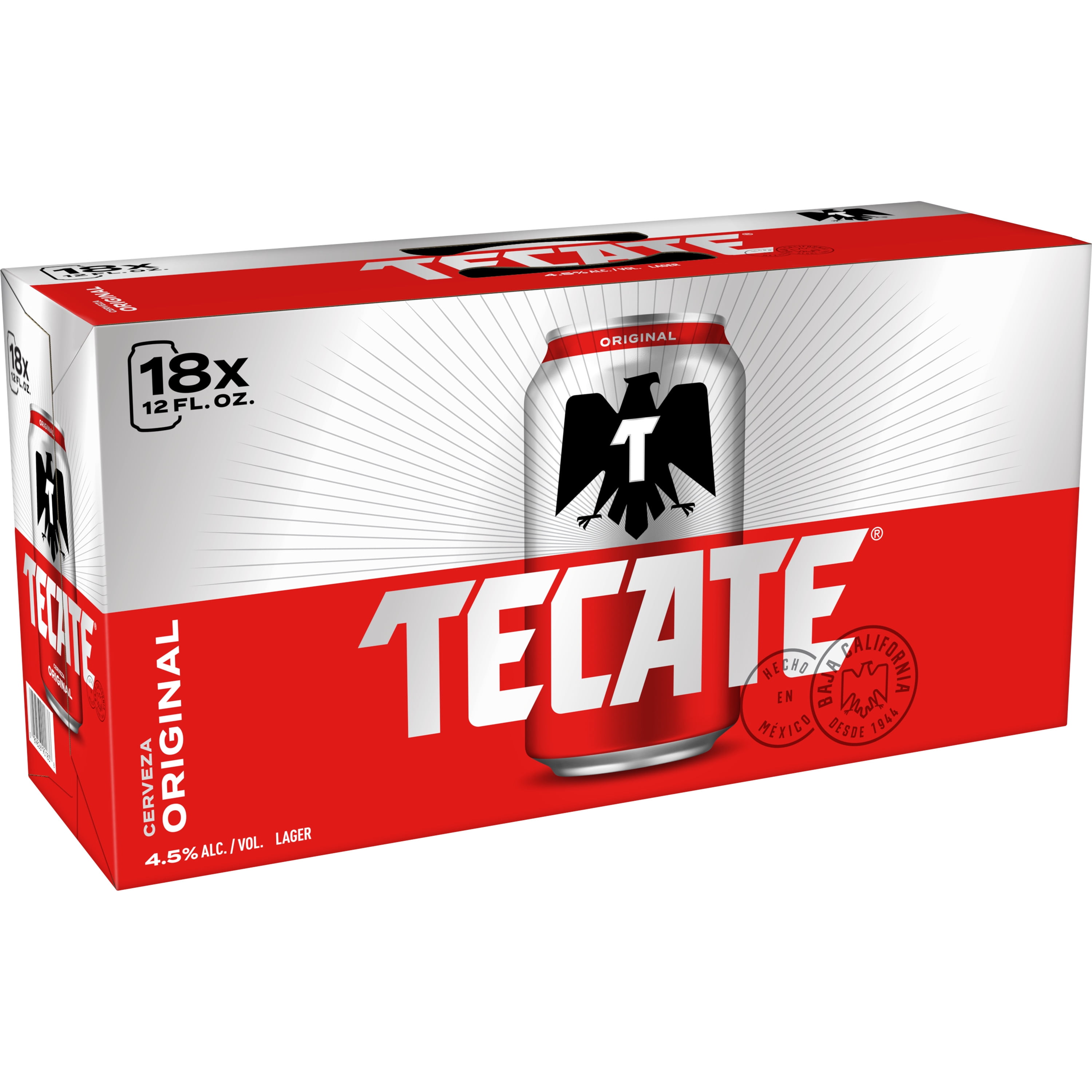 Tecate Original Mexican Lager Beer, 18 Pack, 12 fl oz Cans - Walmart.com