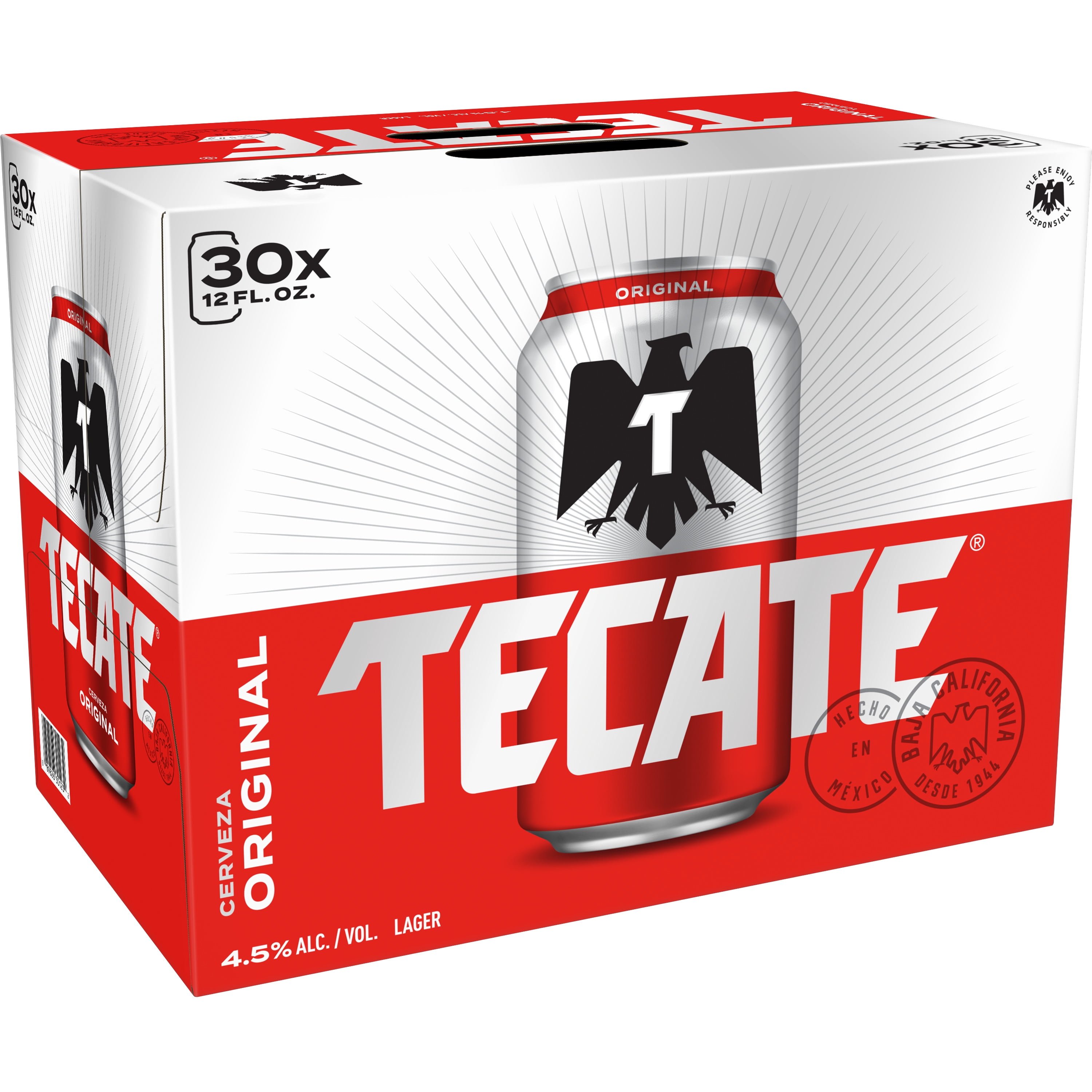 Tecate Original Mexican Lager Beer, 30 Pack, 12 fl oz Cans - Walmart.com