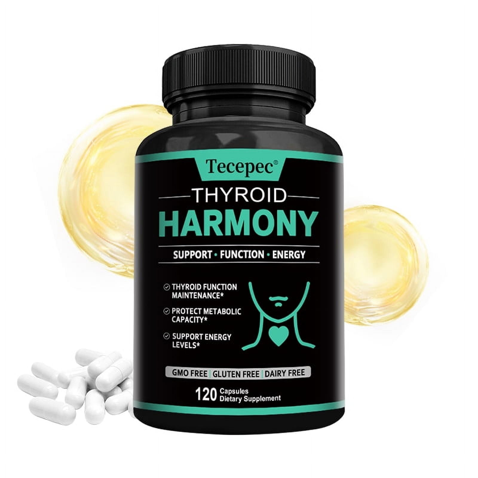 Tecepec Harmony Thyroid Support Supplement with Iodine and Vitamin B12, Hormone Balance Thyroid ...