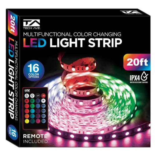 Tech Ave Multifunctional Color Changing LED Light Strip, 20 ft ...
